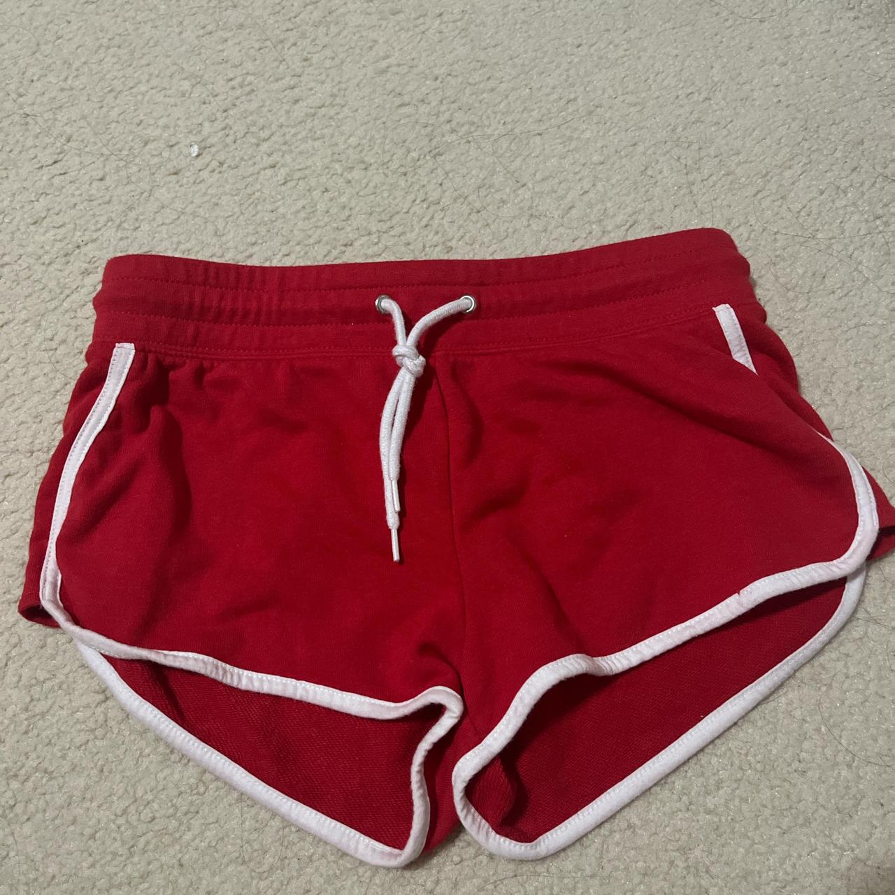 H&M red drawstring sweat shorts Fits XS - Depop