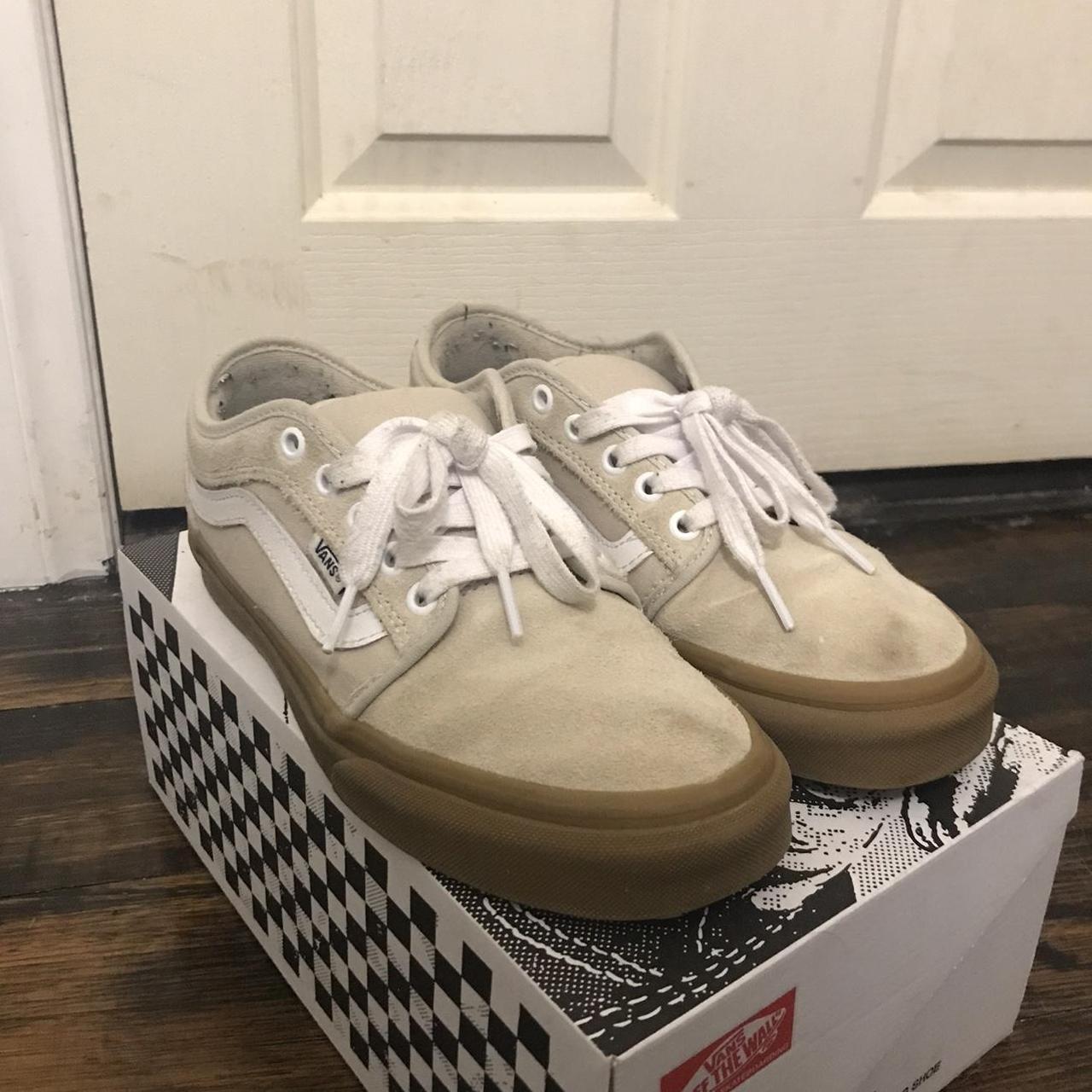 Vans cream skate shoes - Womens Aus size 8 -... - Depop