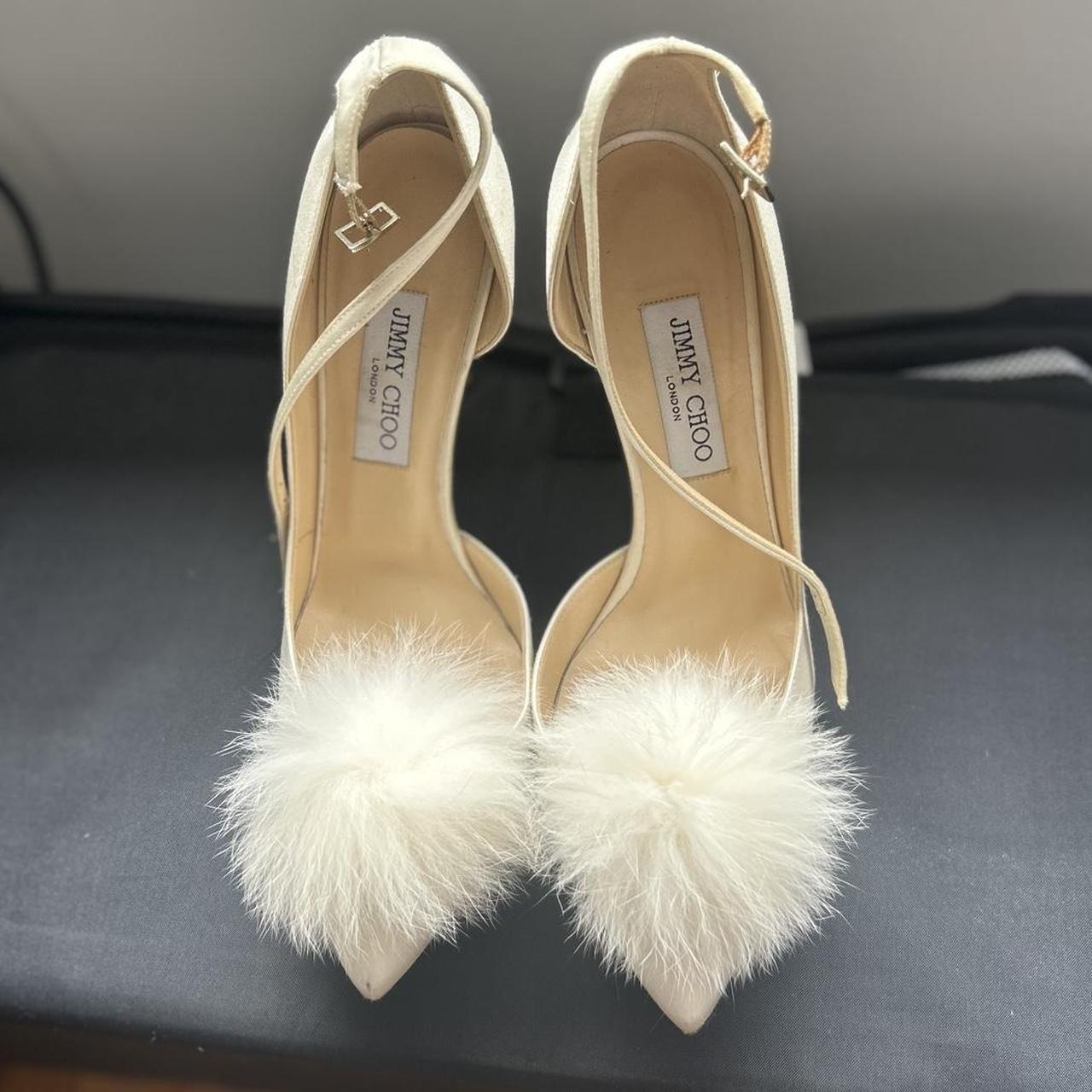 🤍🤍 Absolutely gorgeous satin ivory Jimmy Choo heels.... | Depop