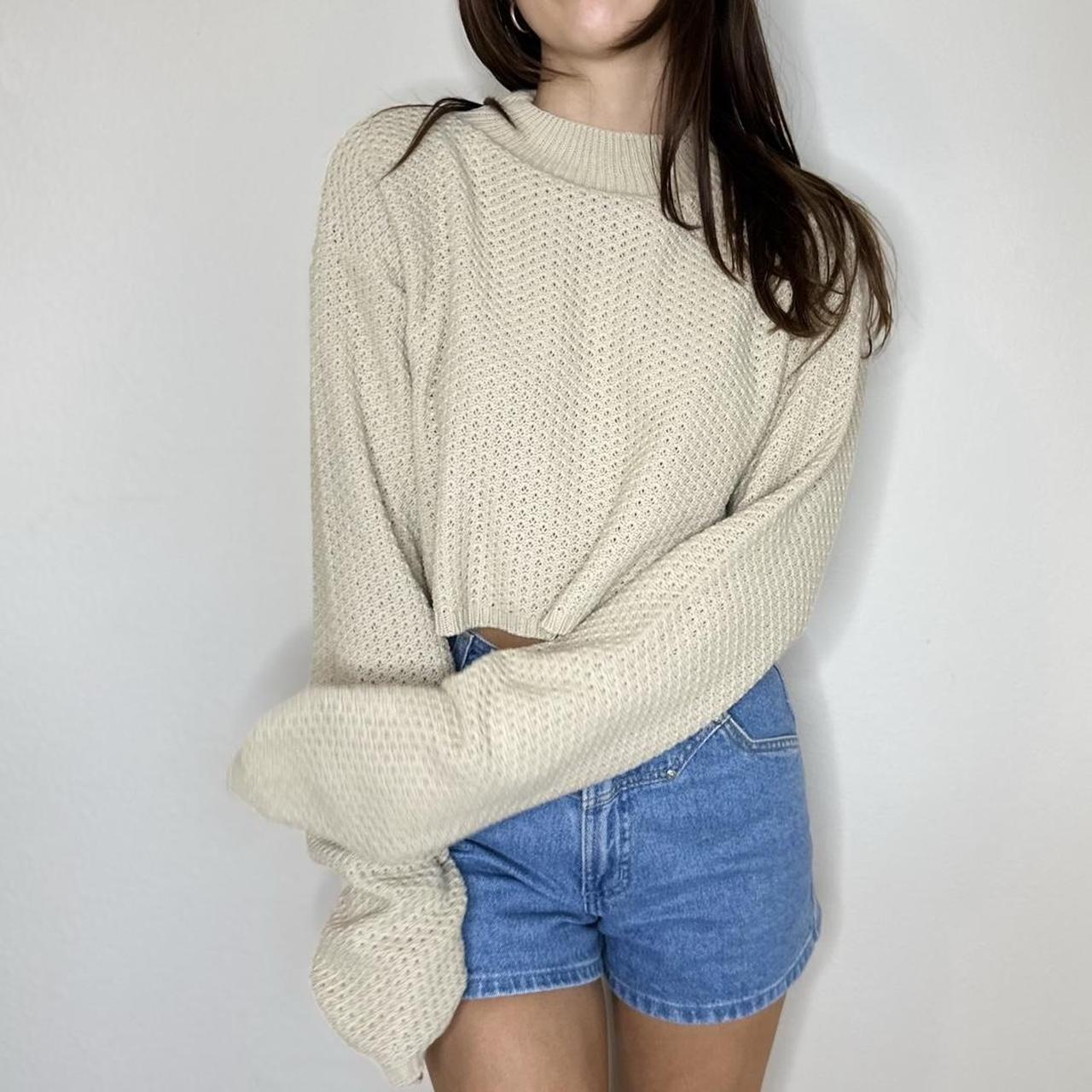 Comfy tan cropped mock neck Size small Pretty little... - Depop