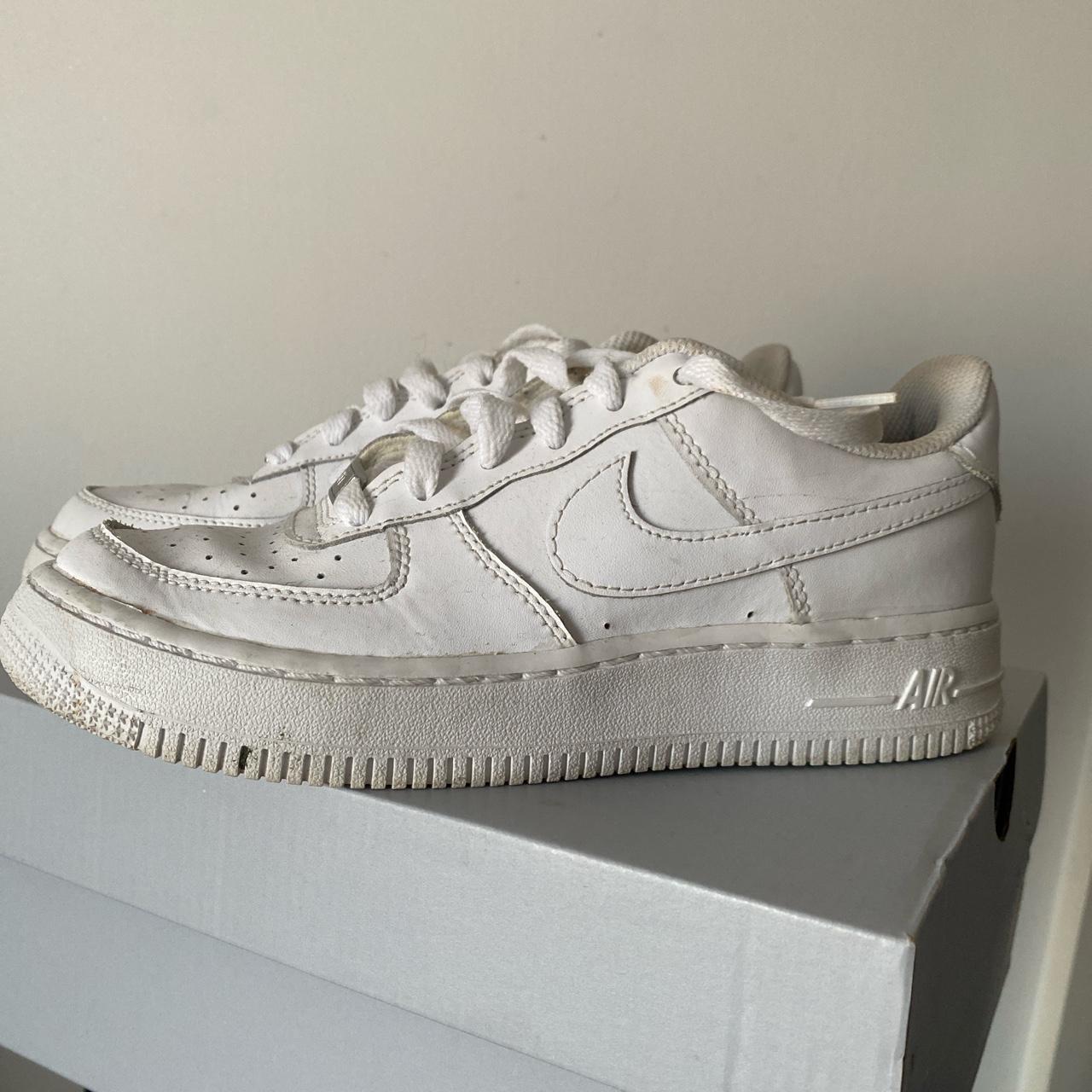 USED AF1 (GS) air force ones white white... - Depop