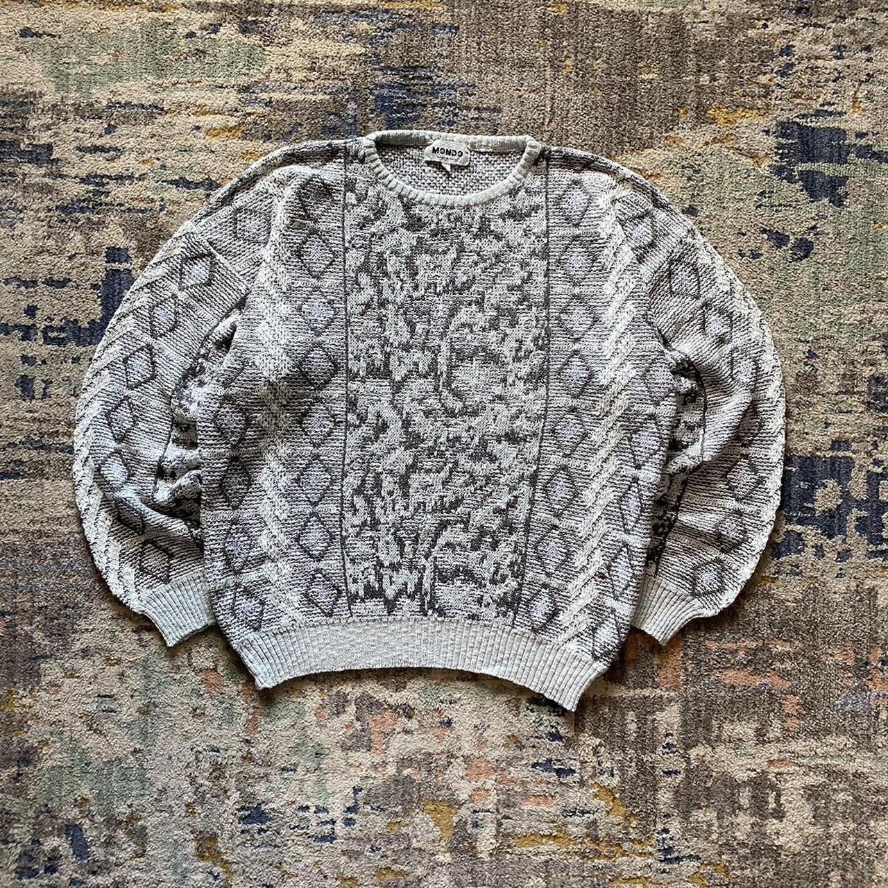 1980’s monochrome Italian knit sweater - Width -... - Depop