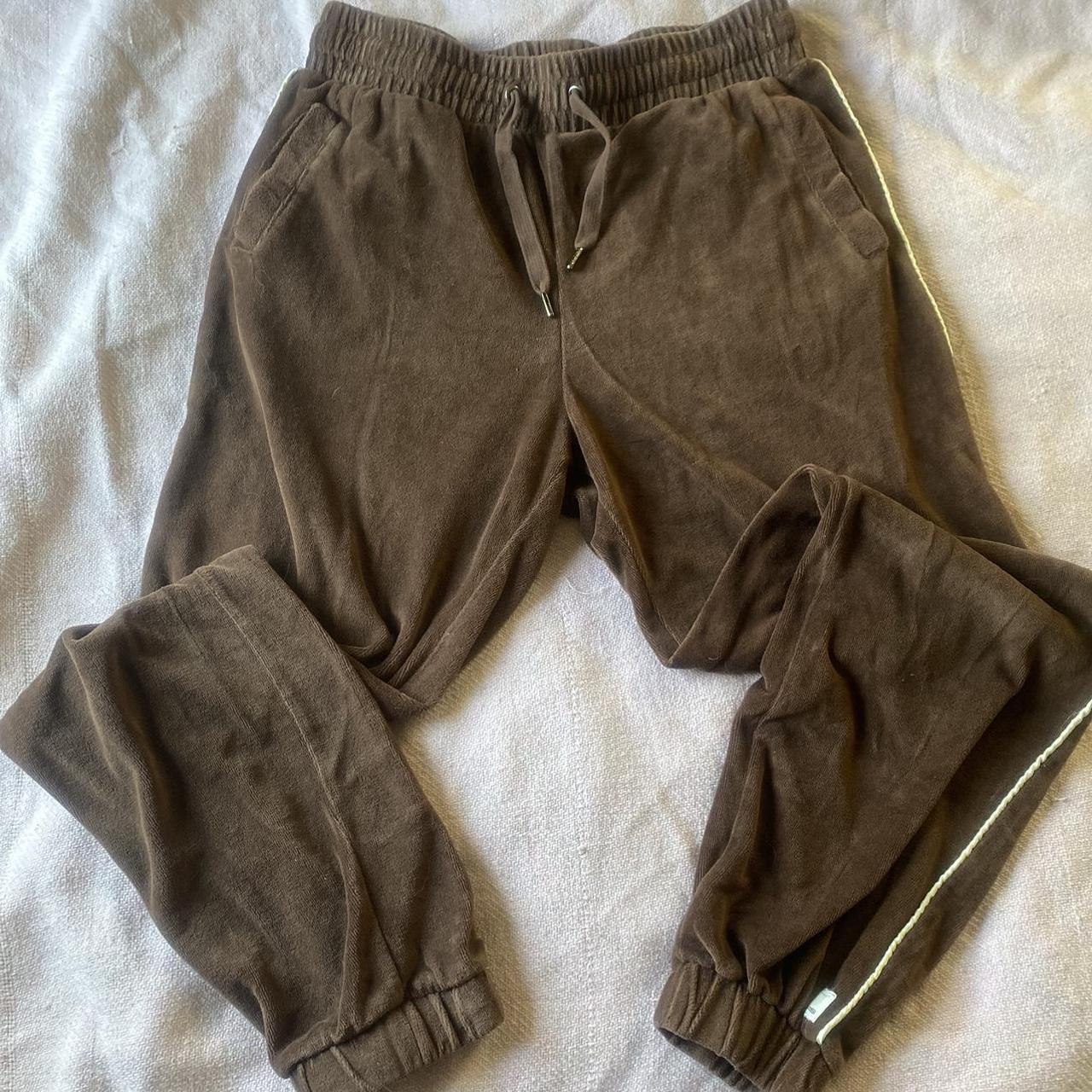 RSQ Women's Brown and White Joggers-tracksuits | Depop