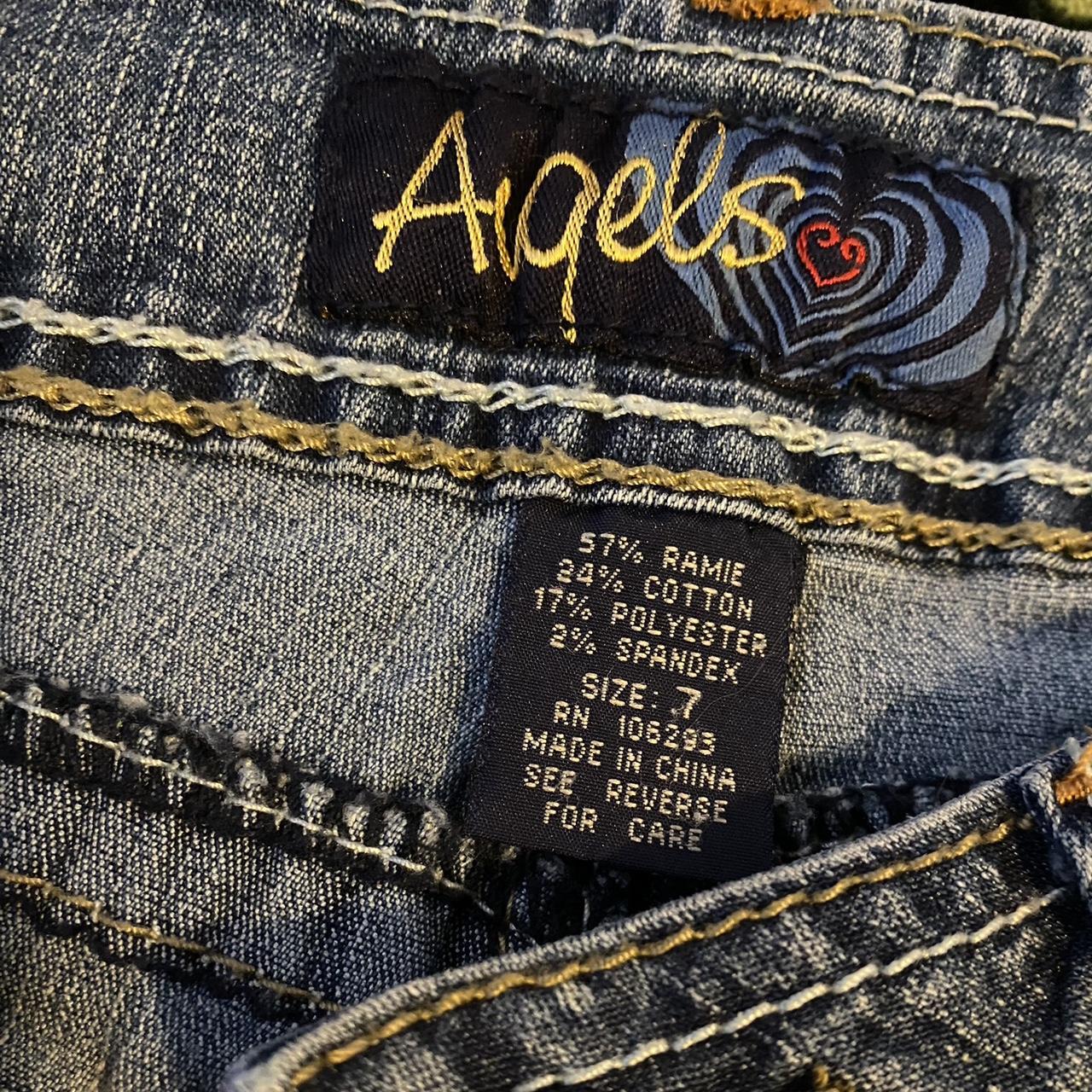 vintage low rise slight flare angels jeans🪽tagged a... - Depop