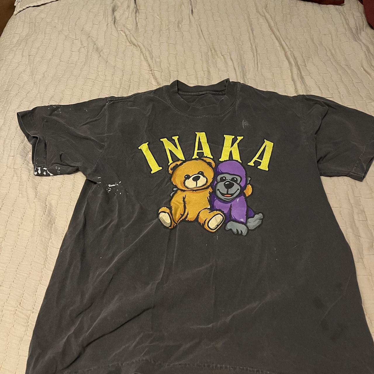 SMALL Inaka teddy bear tee - Paint Stains on the... - Depop