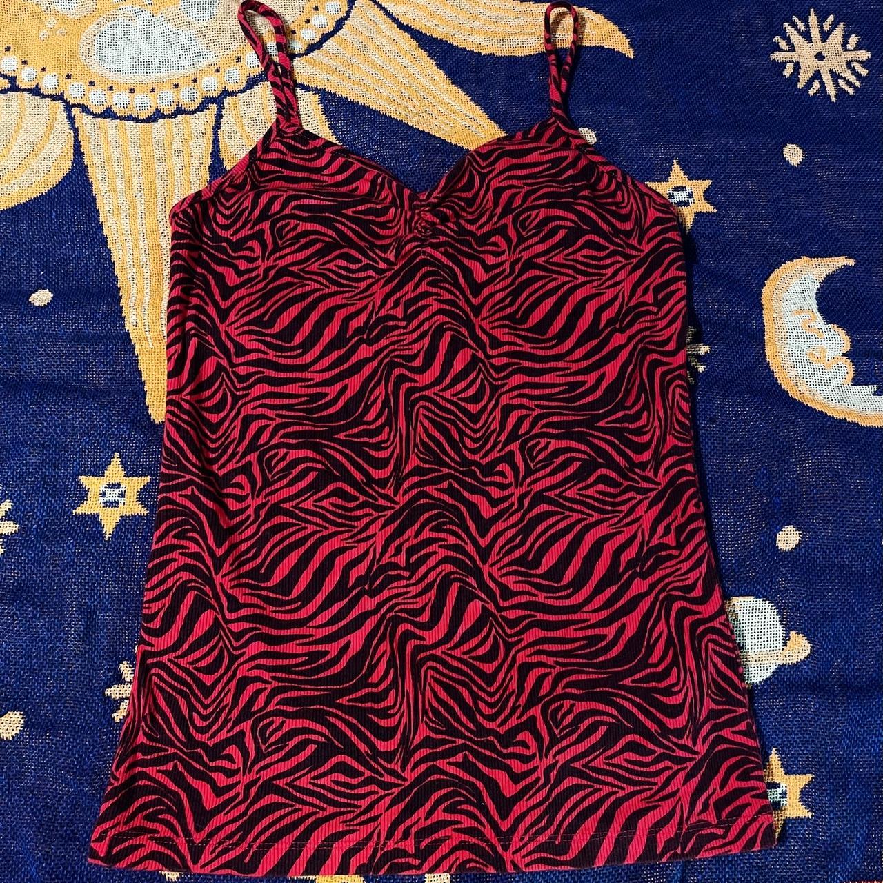 Red & Black Zebra Cami Top ~super vibrant and... - Depop