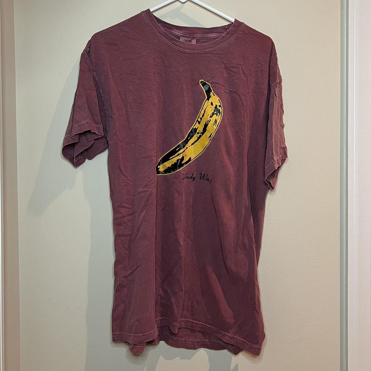 Red Andy Warhol Banana T Shirt “ The Velvet... - Depop