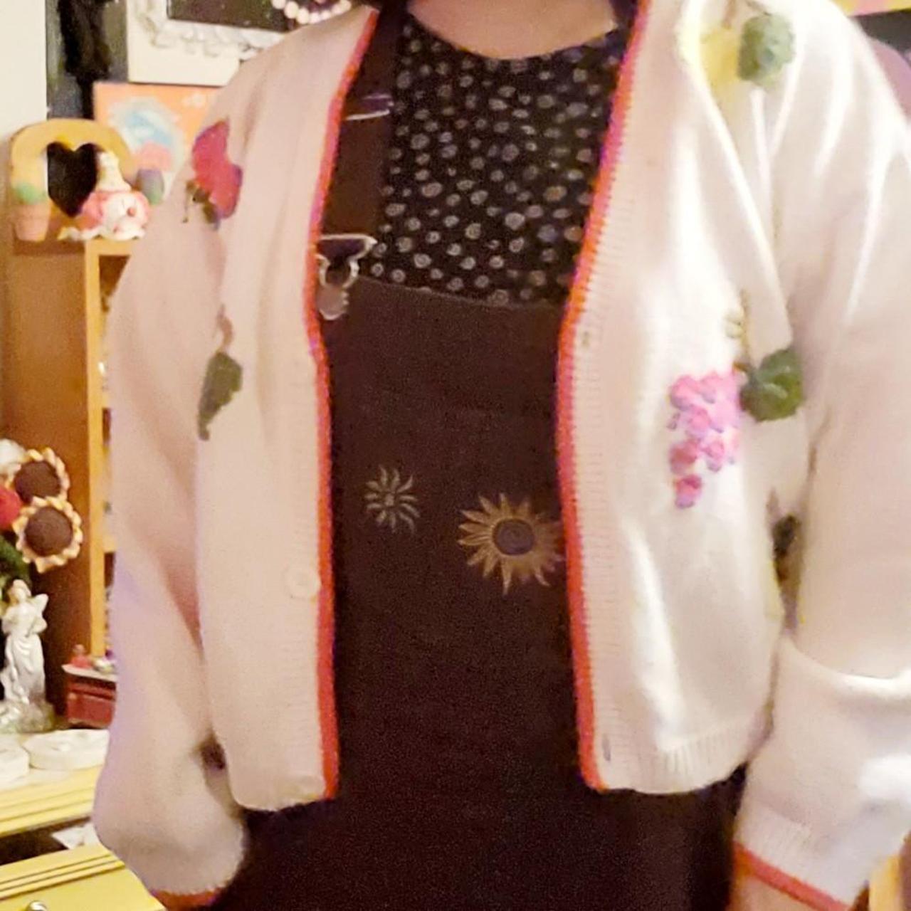 Fruit cardigan! Very cute cardigan it is kinda crop... - Depop