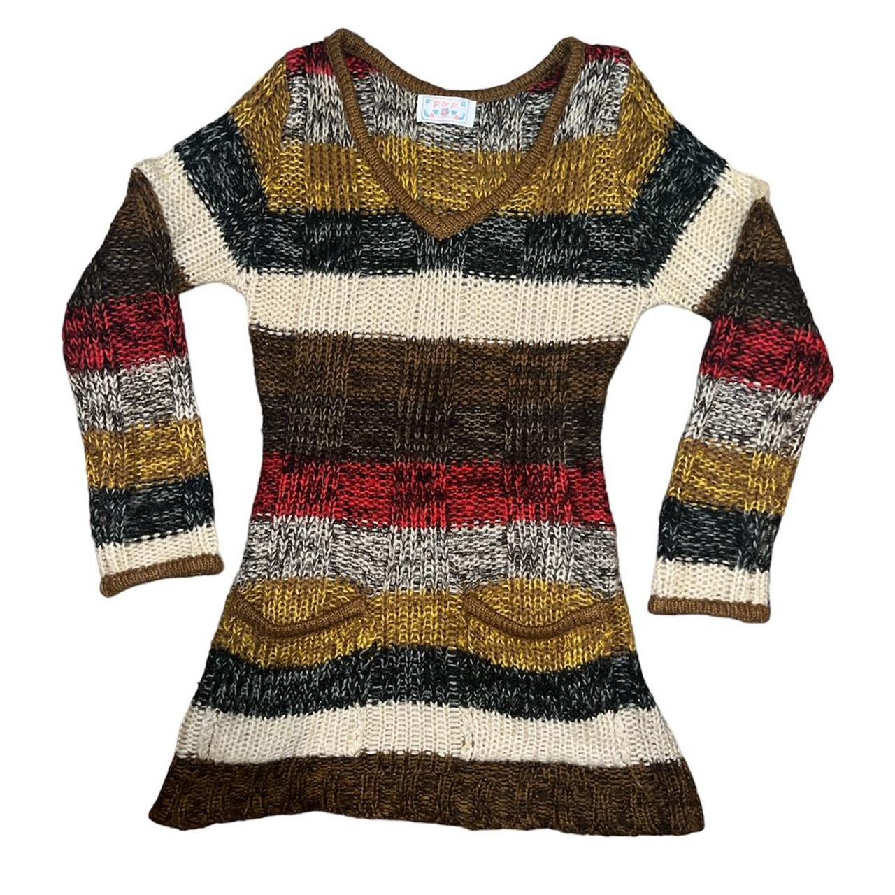 F&F multi colored knit sweater w pockets size... - Depop