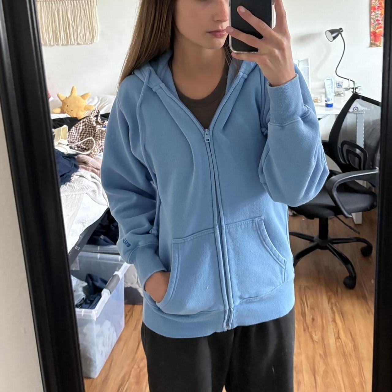 Aritzia boyfriend light blue cozy hoodie XXS but... - Depop