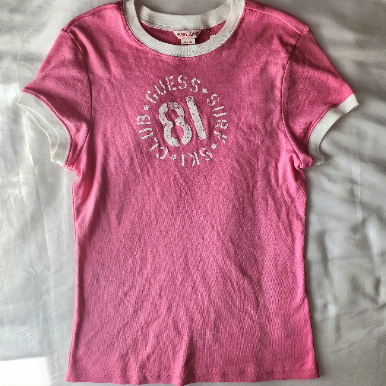 Guess pink top Fit more like... - Depop