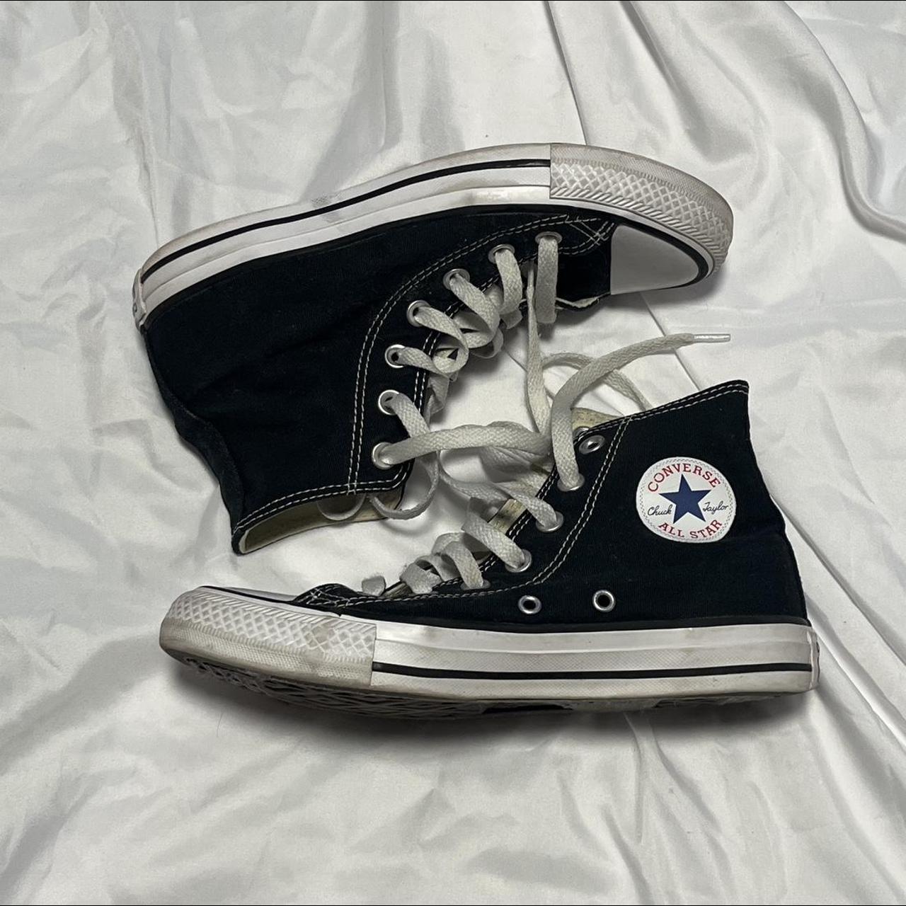 Black Chuck Taylor Converse some scuffs but pretty... - Depop