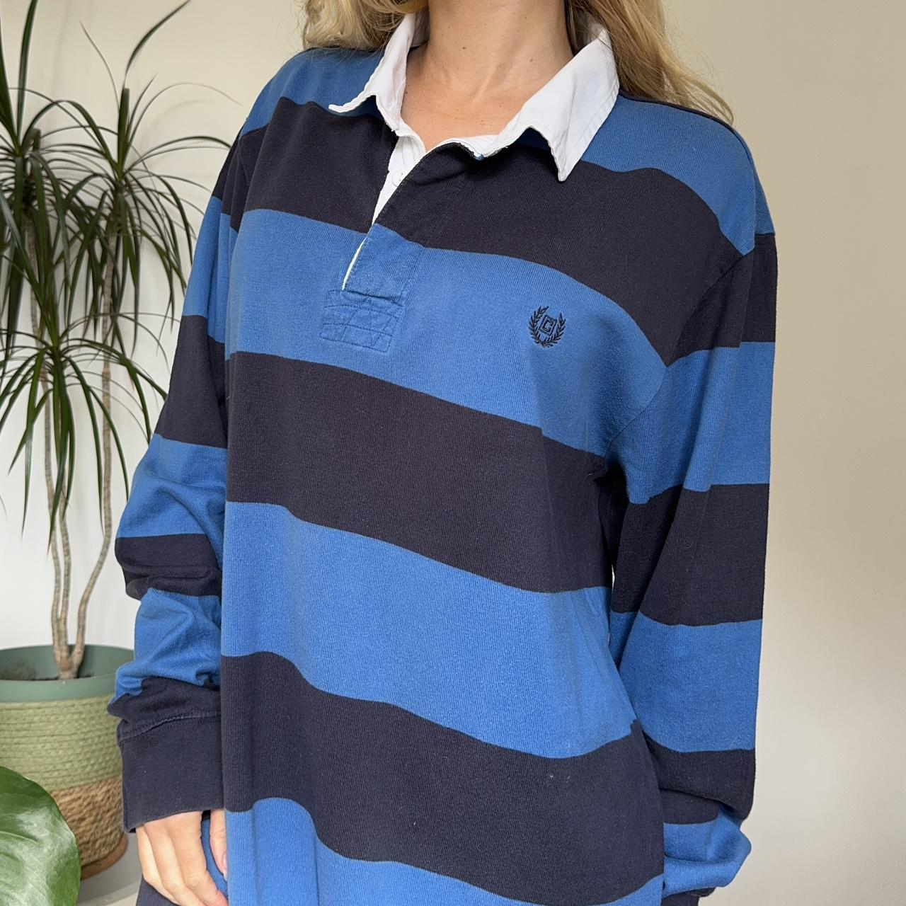 Chaps blue and navy rugby top - L Men’s long... - Depop