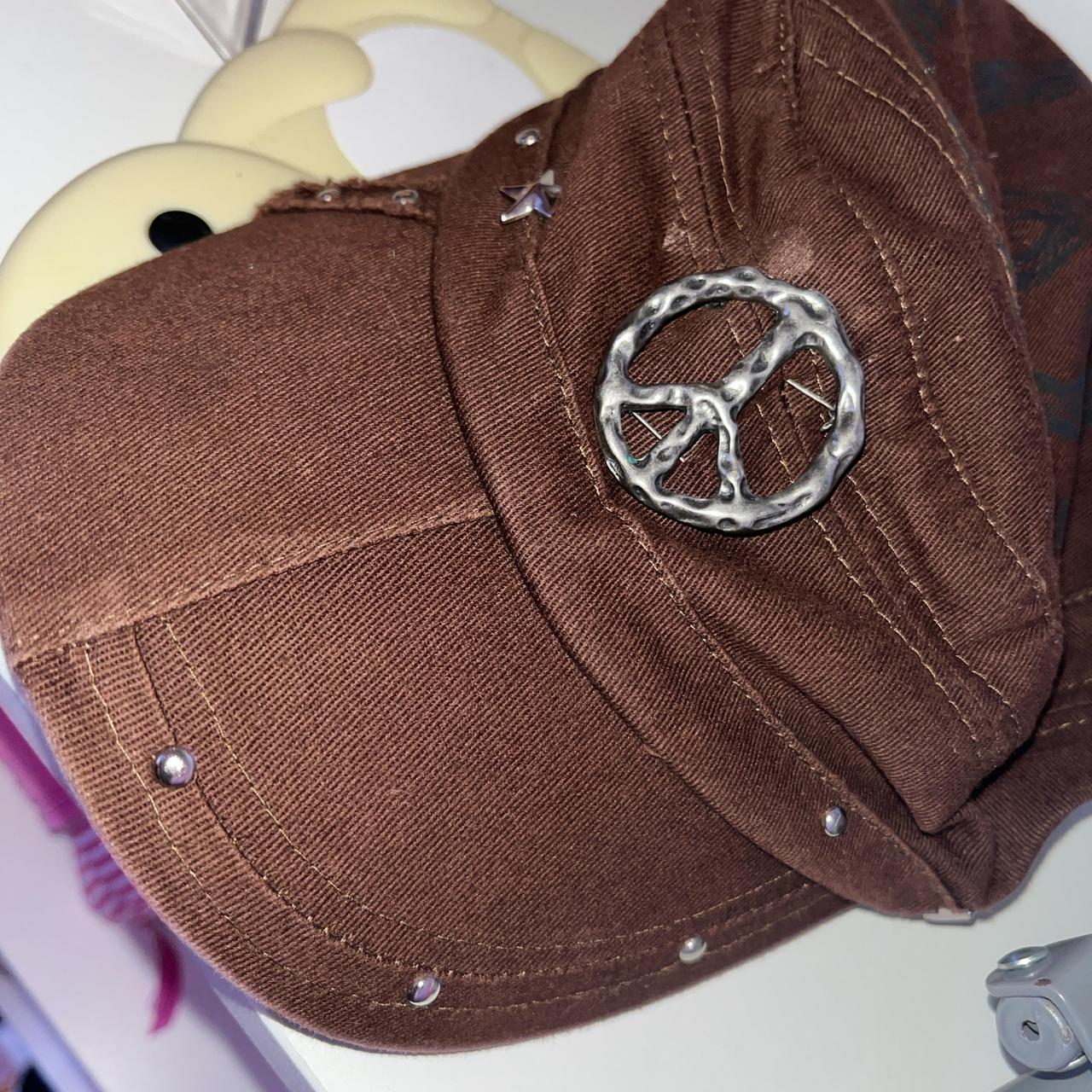Peace sign star studded cadet hat. Needs to b spot... - Depop