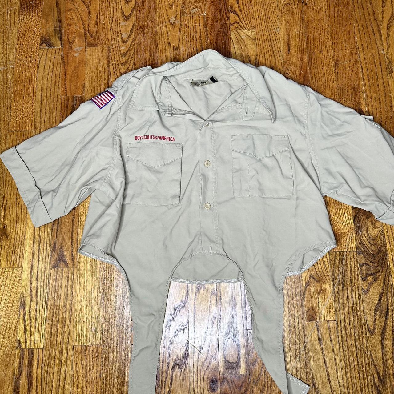 tan boy scouts of america shirt size medium - Depop