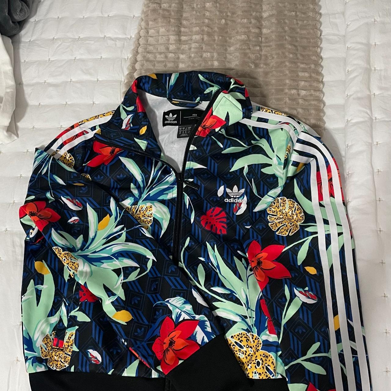 Adidas flower print jacket. This jacket can be used... - Depop