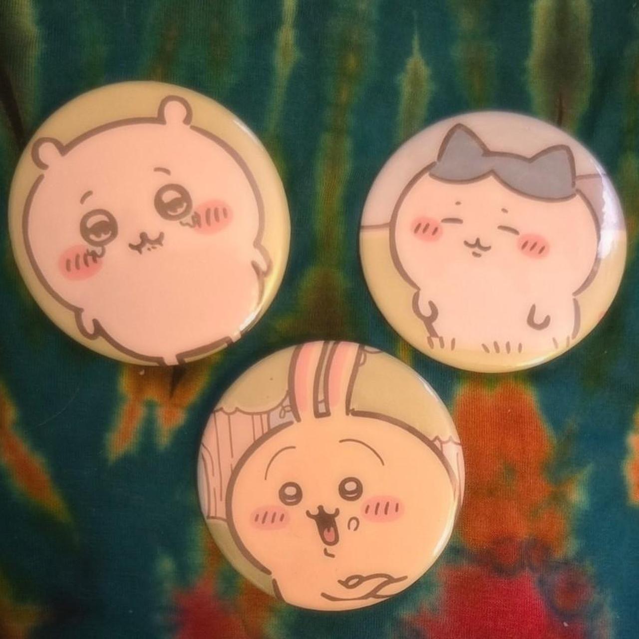 chiikawa hachiware and usagi pin button set of 3 ଘ(੭... | Depop