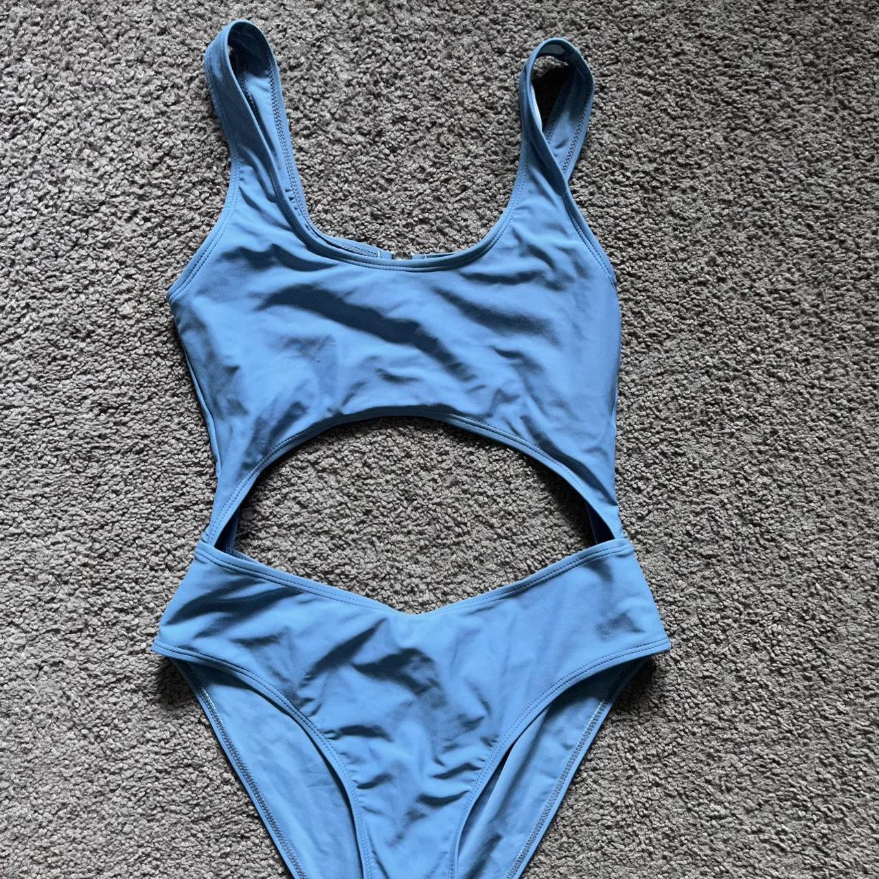 zara periwinkle one piece w cutouts item will be... - Depop