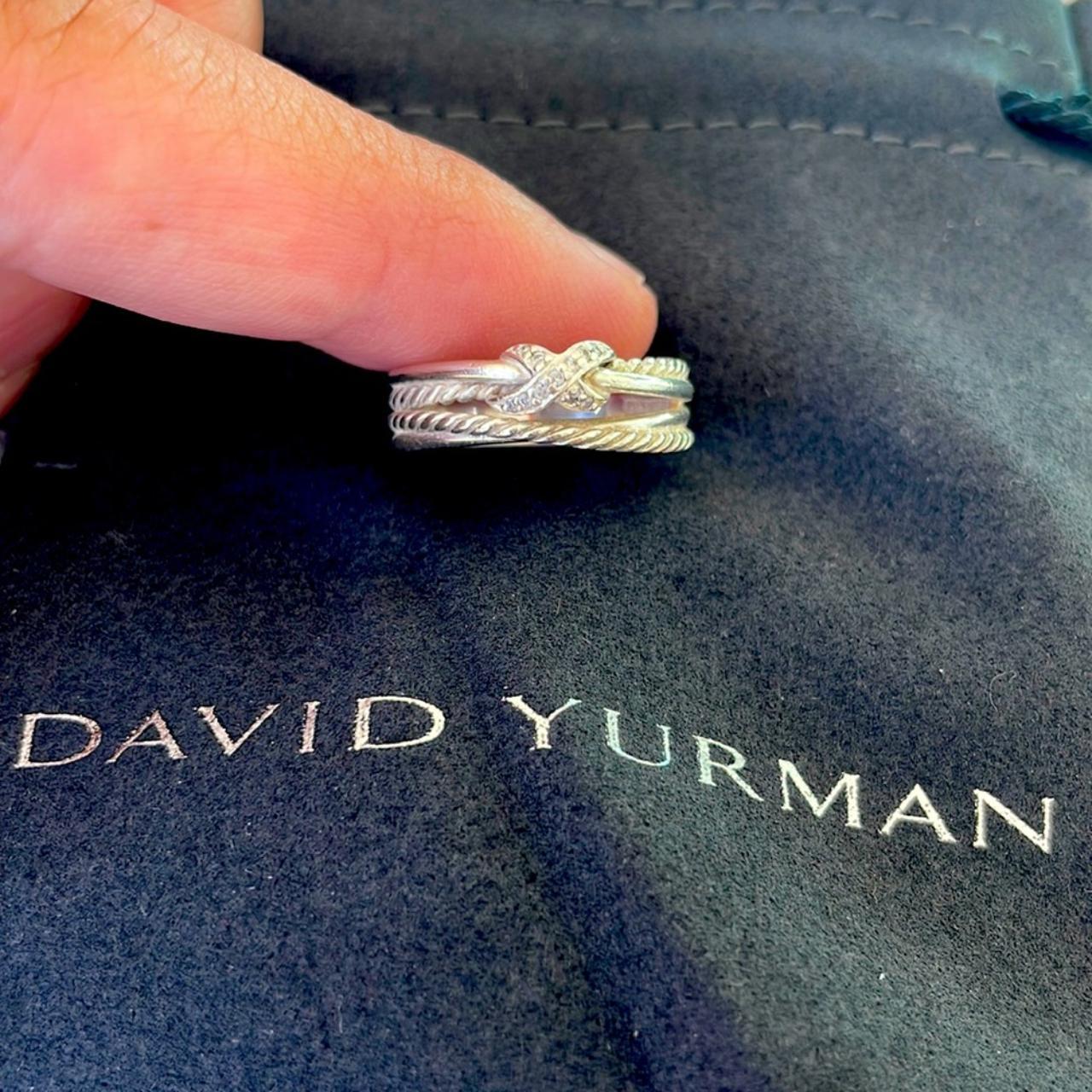 David Yurman X Crossover Band Ring in Sterling... - Depop