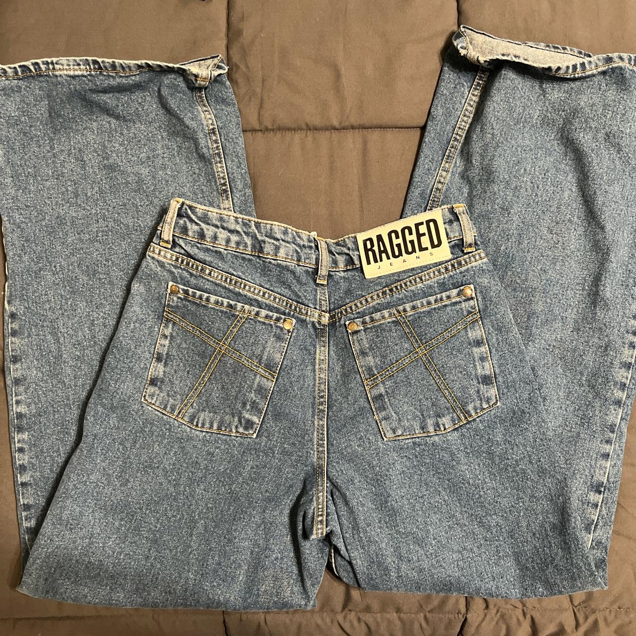 Ragged baggy jeans - wide leg opening on these -... - Depop
