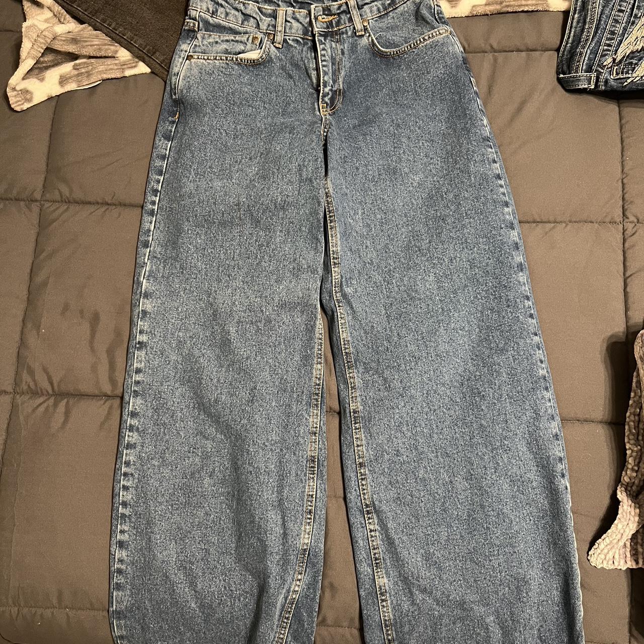 Ragged baggy jeans - wide leg opening on these -... - Depop
