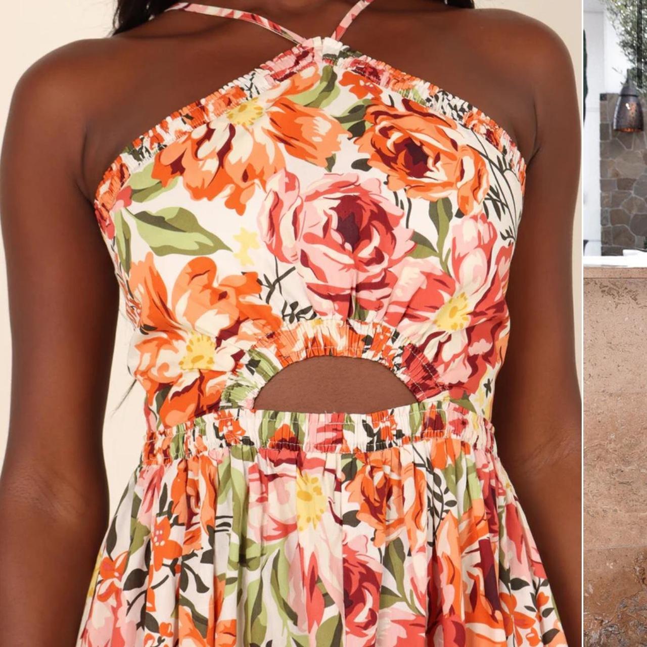 MADEIRA DRESS - ORANGE FLORAL Purchased from Petal... - Depop