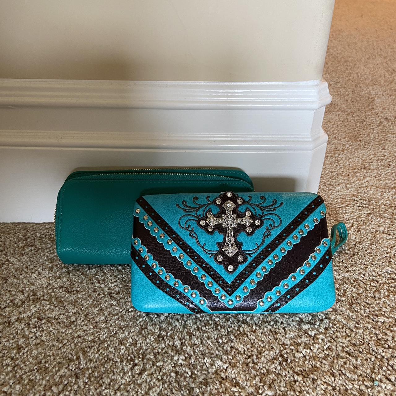 Ariat Women's Blue and Green Wallet-purses | Depop