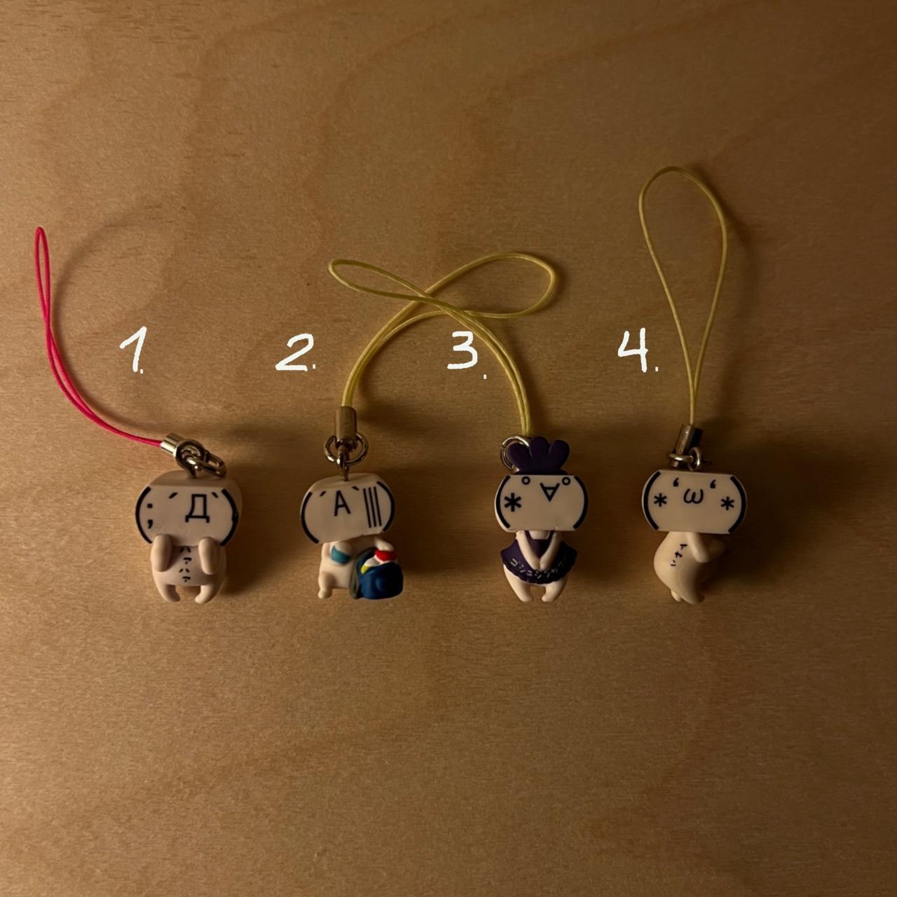 $6 each kaomoji kun strap keychain - 1. and 3.... - Depop