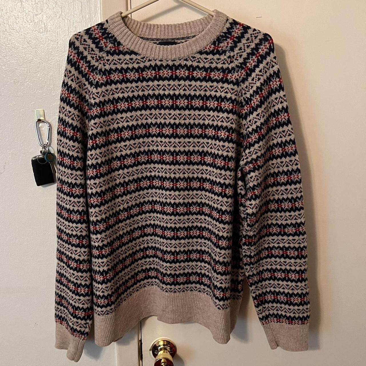 Jcrew lambs wool fair isle knit sweater in size... - Depop