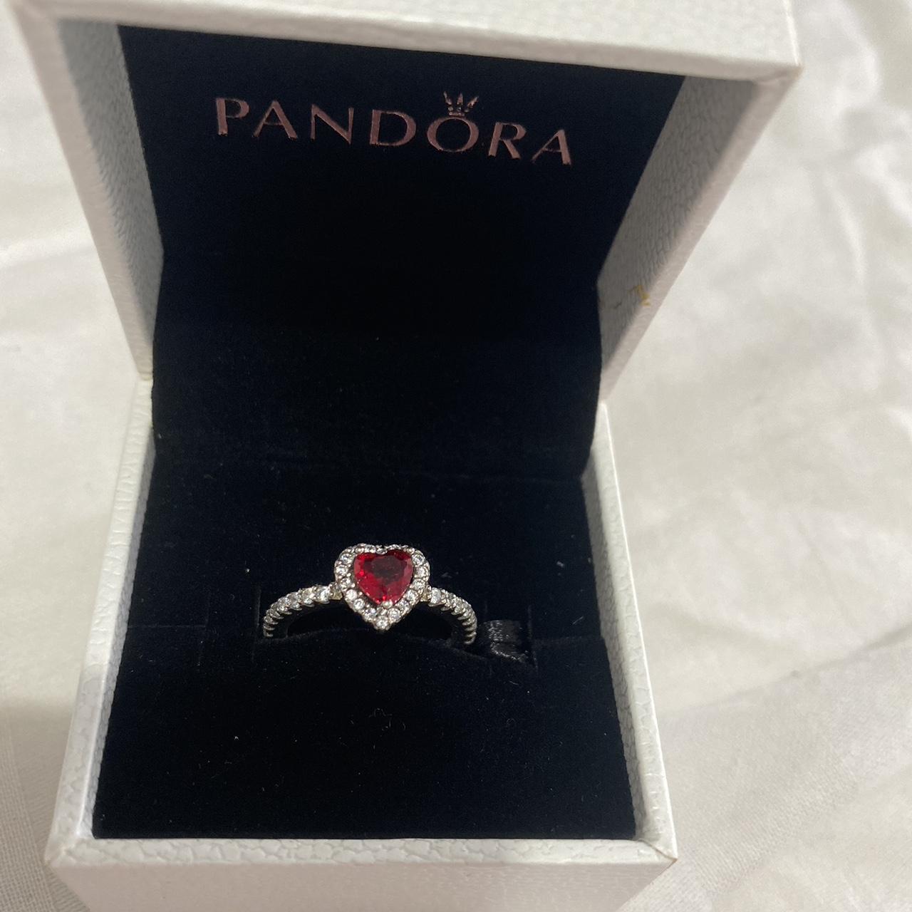 Red heart Pandora ring - size 50 Comes with box... - Depop