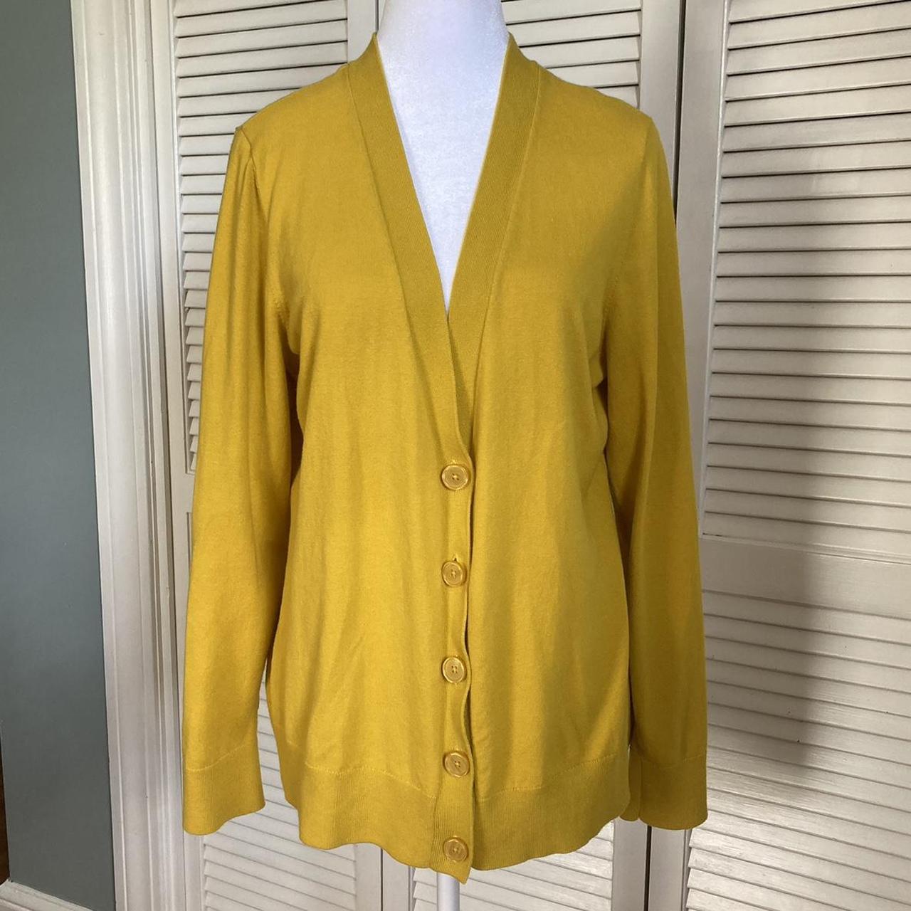 Mustard Yellow Button-Down Cardigan Brand:... - Depop