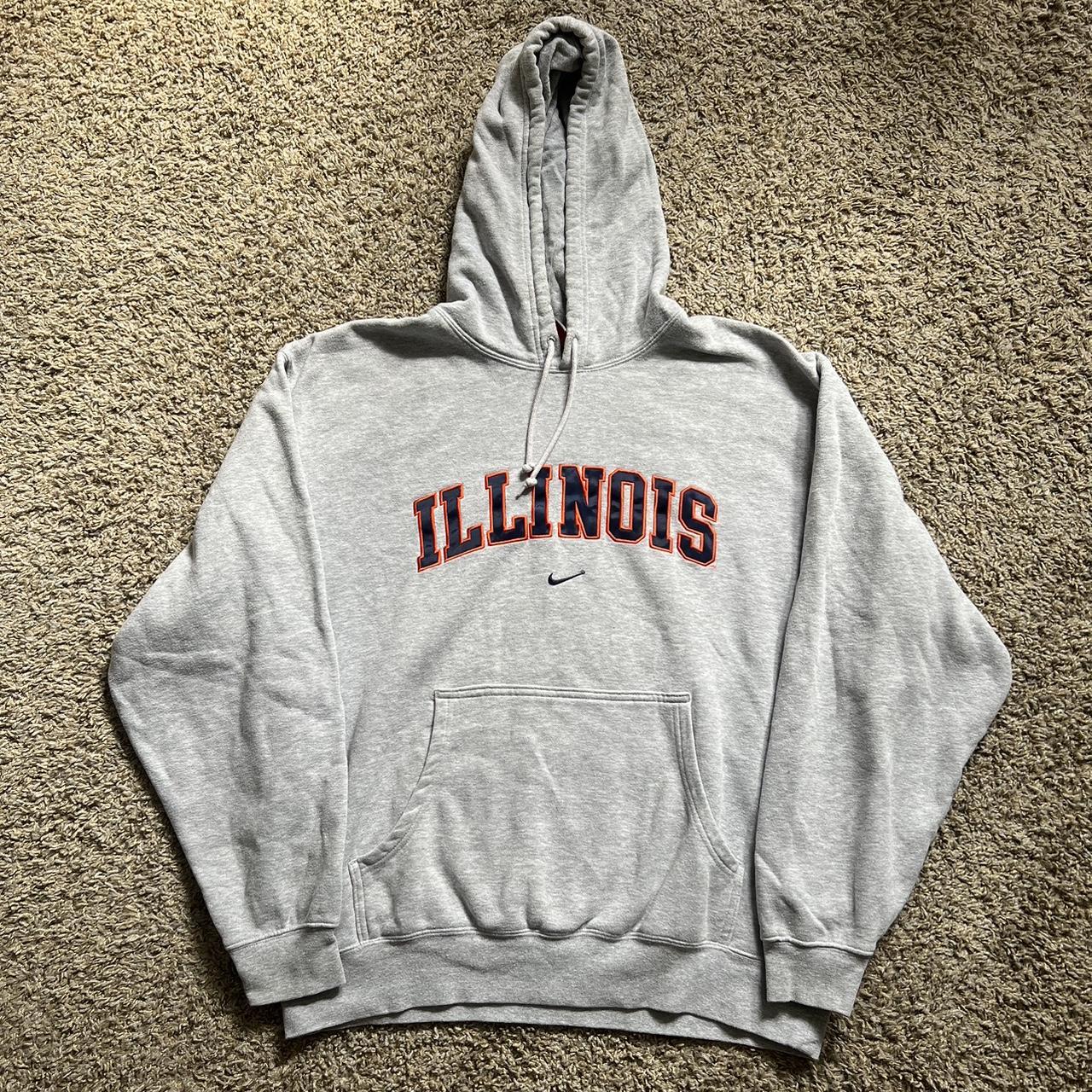 Vtg university of Illinois Nike hoodie Size L Pit... - Depop