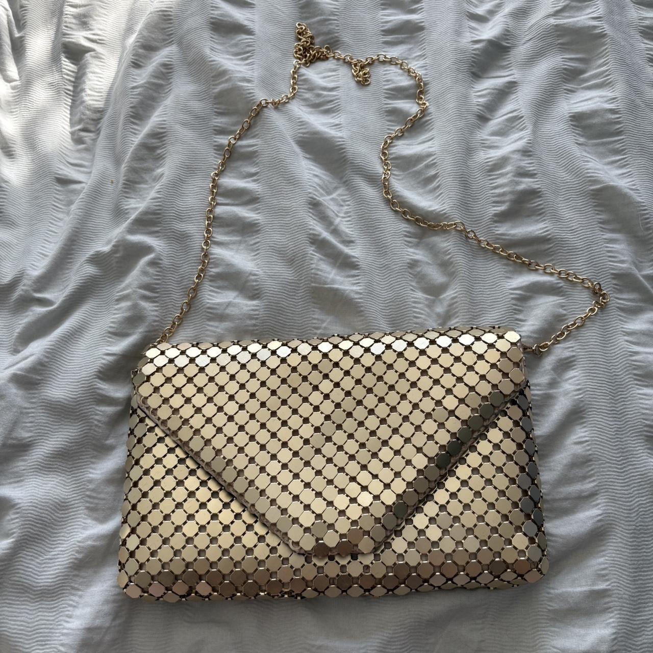 asos design small gold chainmail crossbody... - Depop
