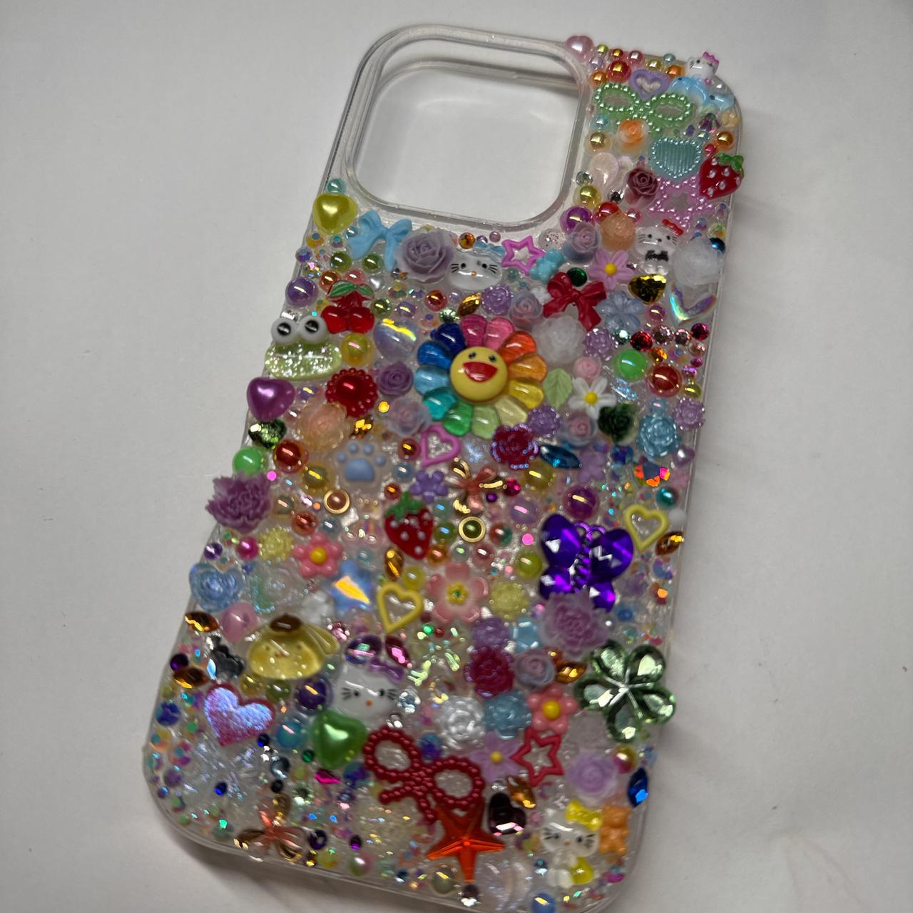 Multi-coloured phone case for iPhone 16 Pro Max... | Depop