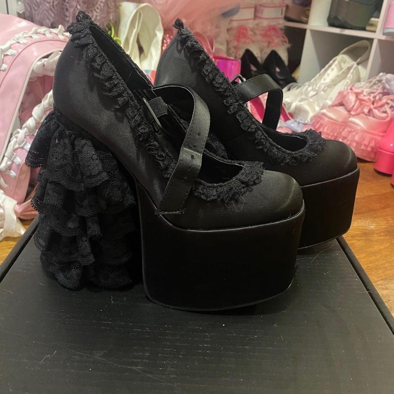 Dollskill widow black ruffle heels 7 - Depop