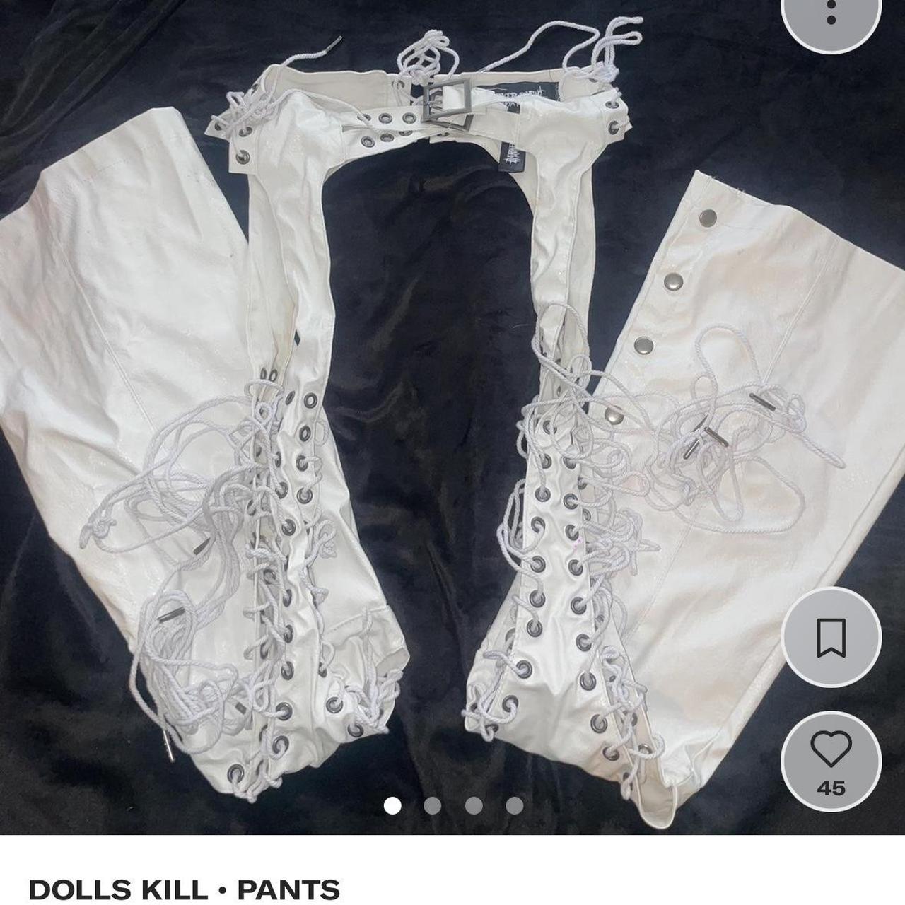 Darker Wavs white lace up chaps dollskill - Depop