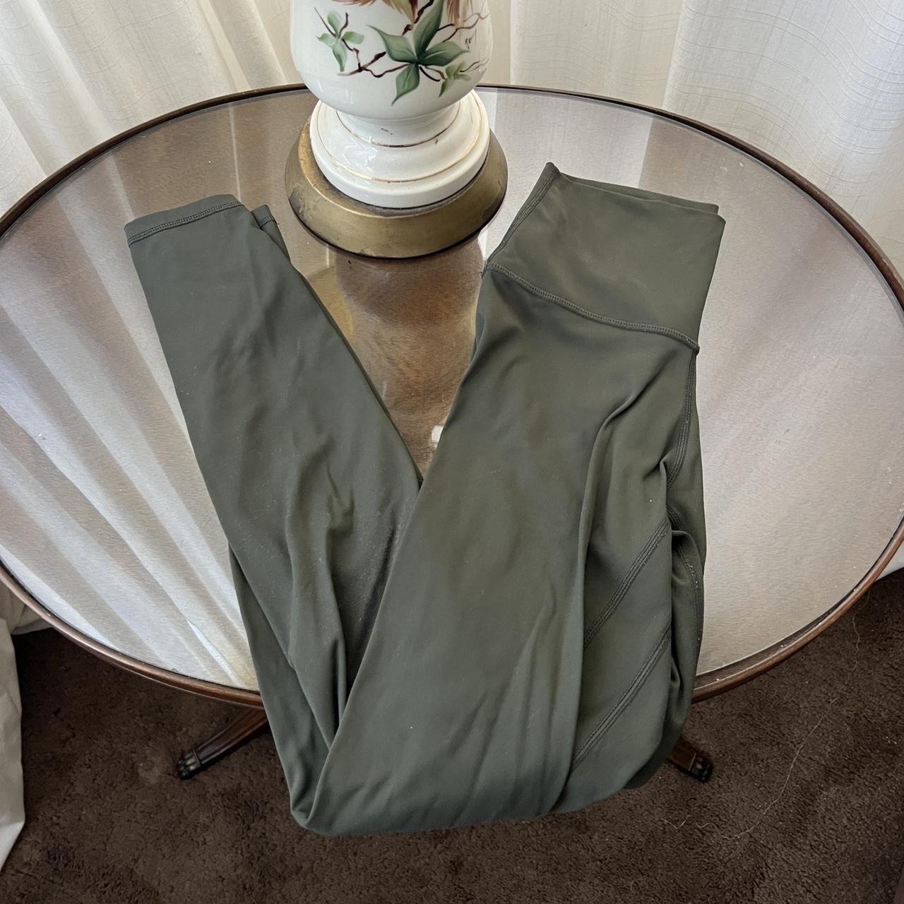 basic army green leggings -size extra small - Depop