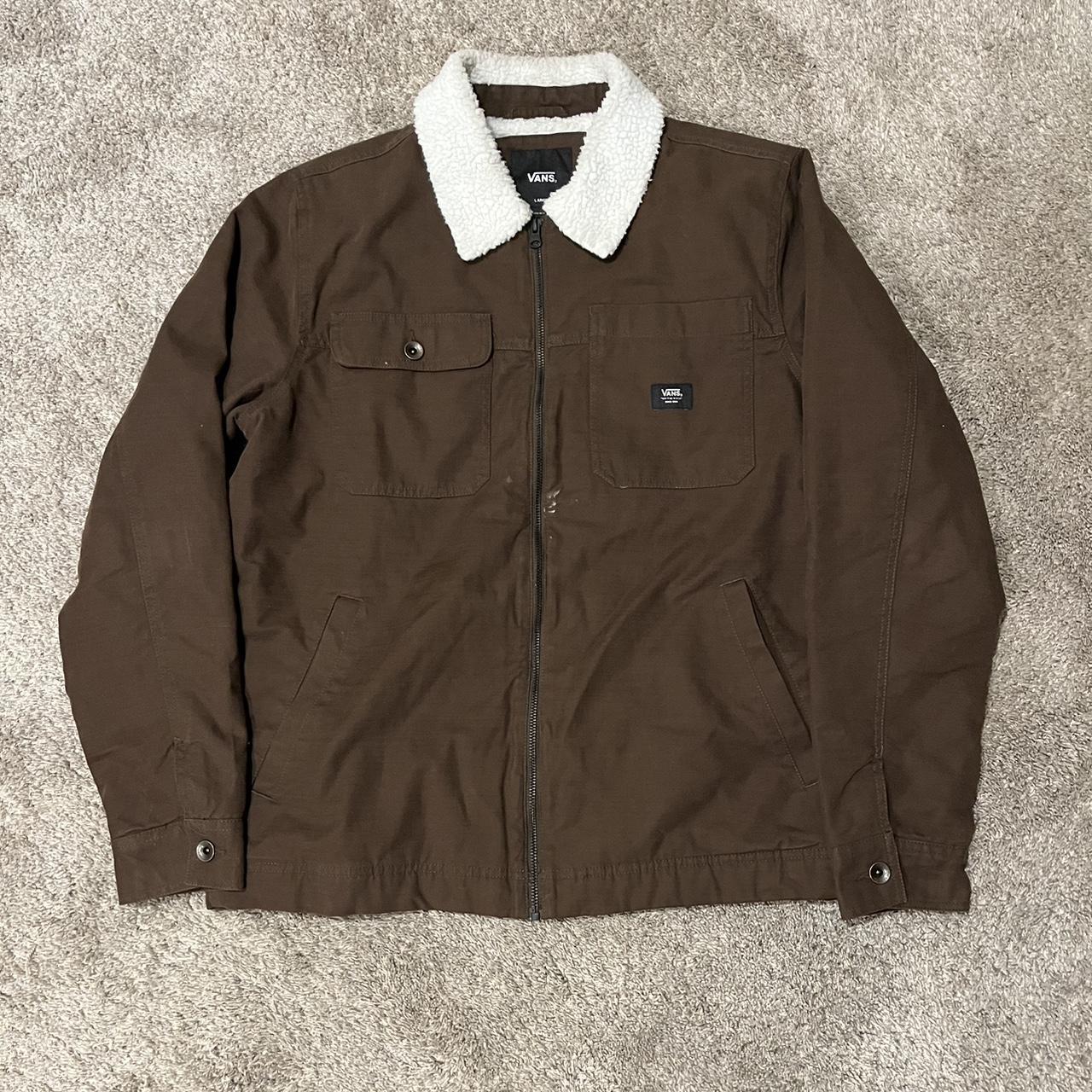 Vans Fleece Collar Jacket size mens large small... - Depop