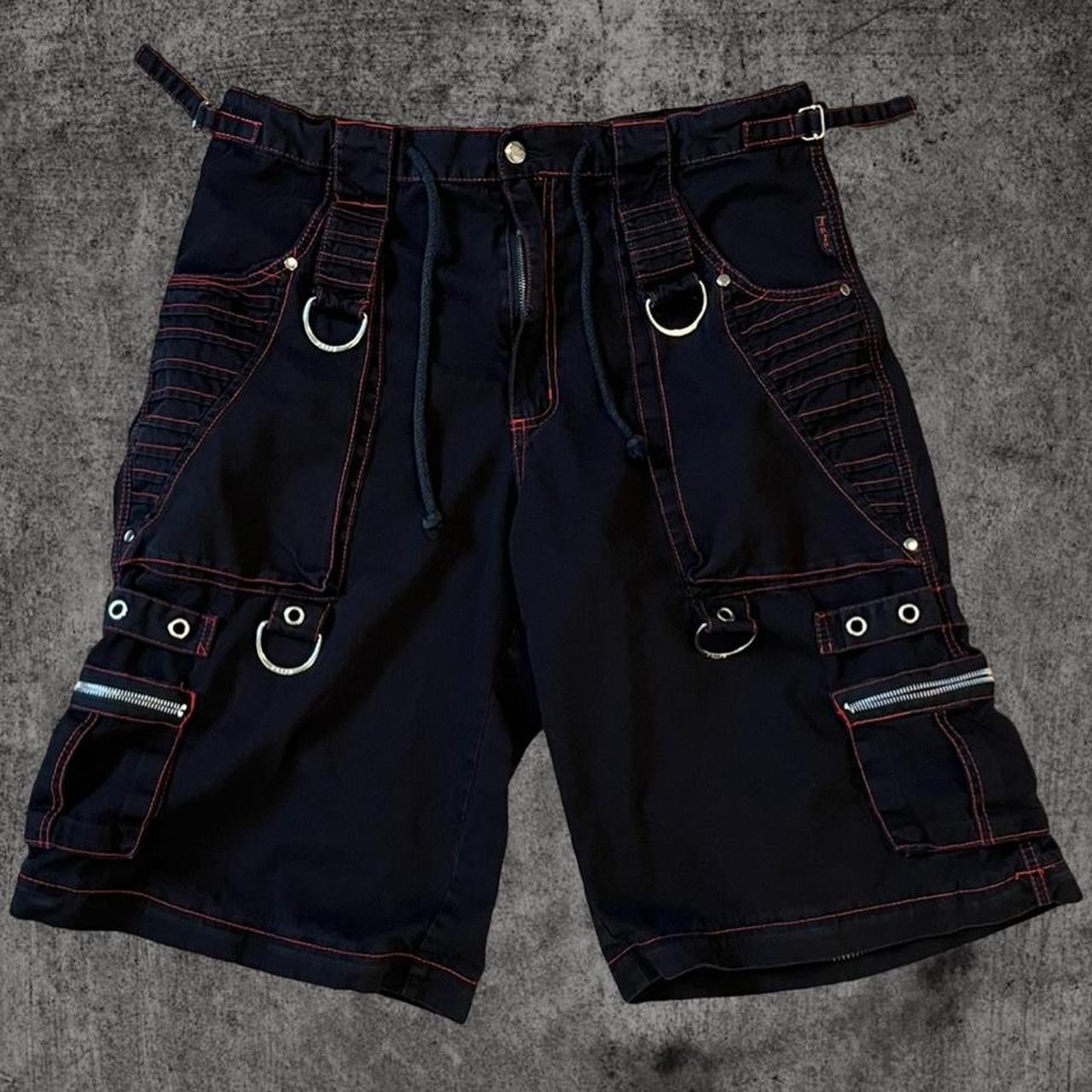 Y2K Tripp NYC Rave Emo Goth Baggy Shorts Size Large... - Depop