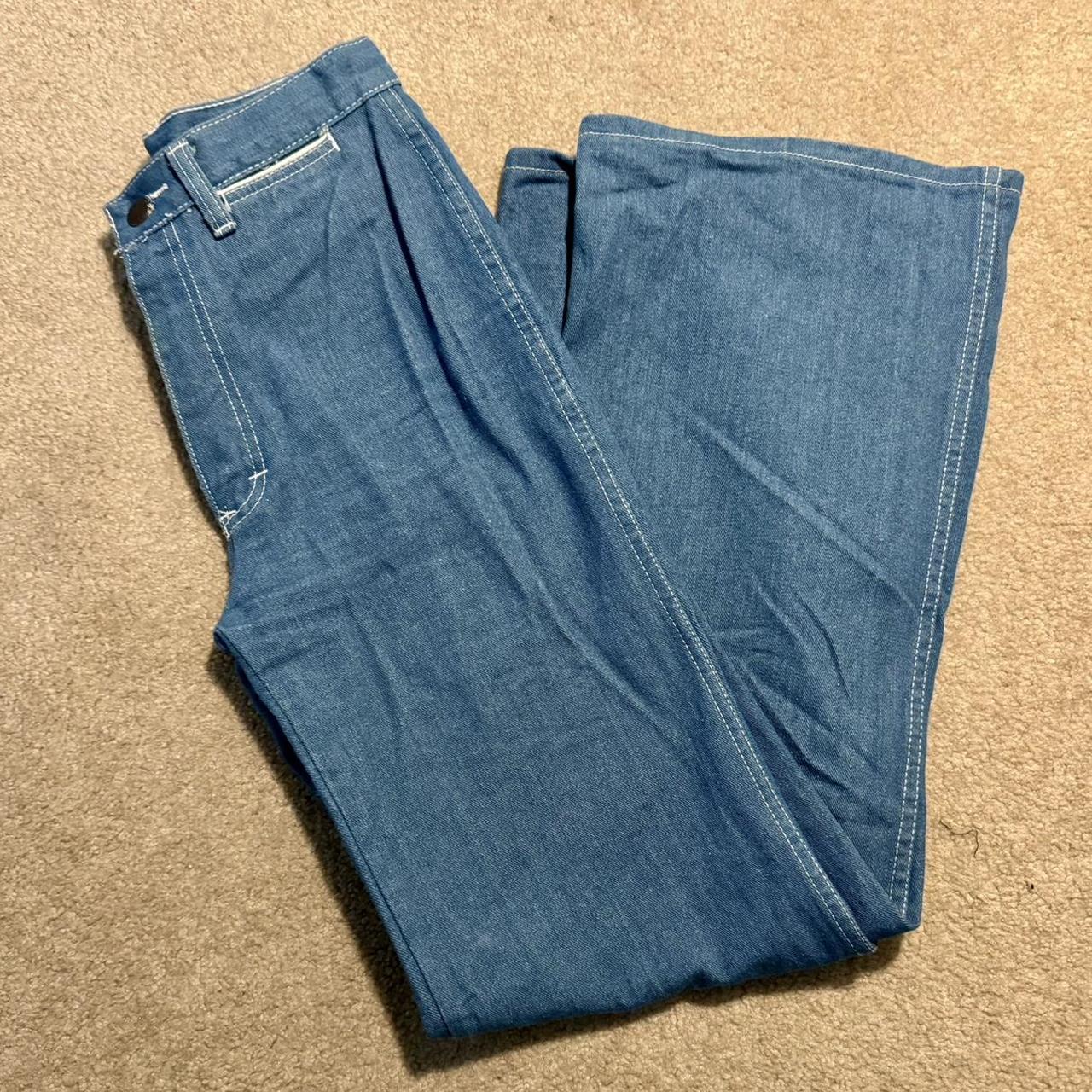 Vintage 70s deadstock Chess King wide leg jeans... - Depop
