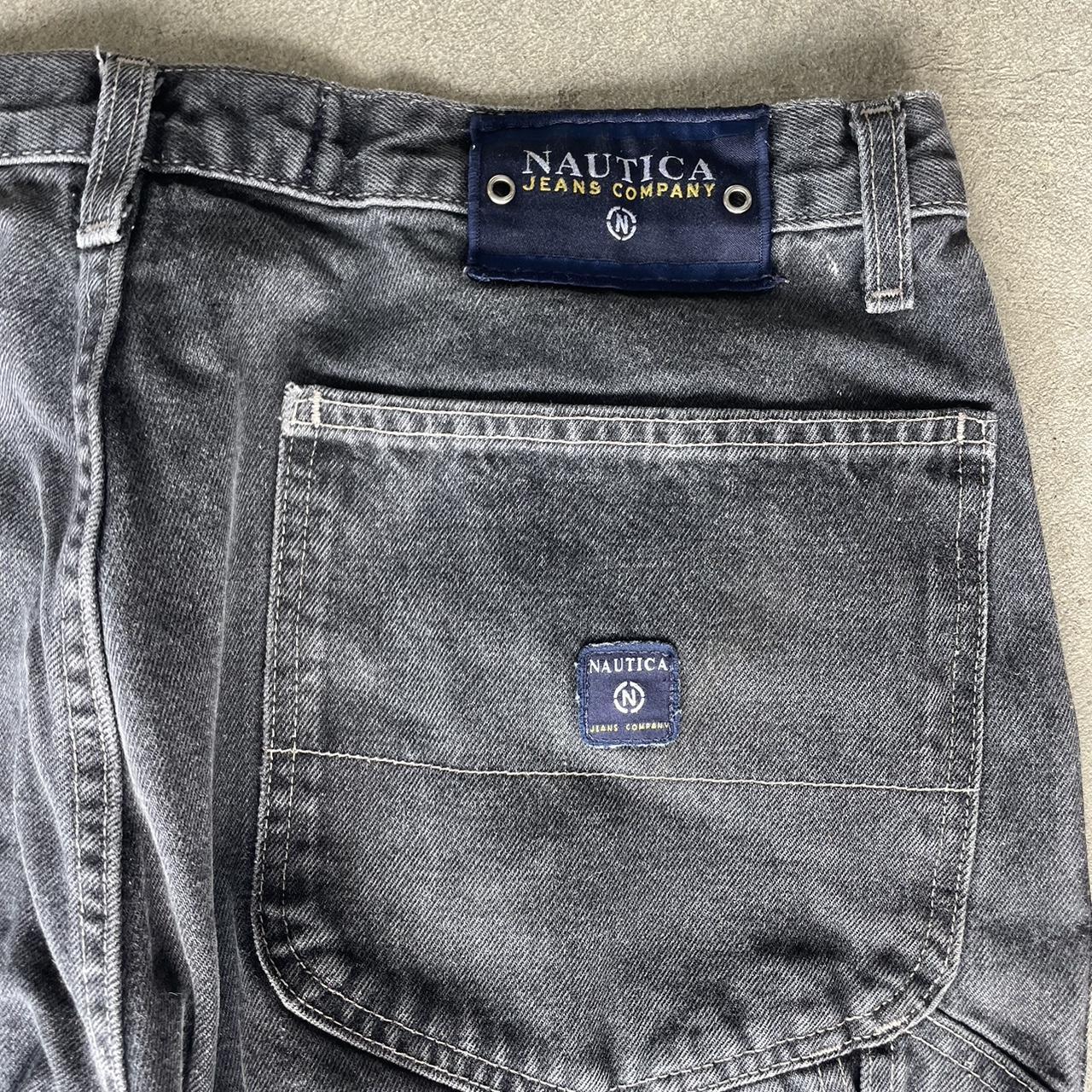 Y2K black baggy carpenter jeans Nautica brand with a... - Depop