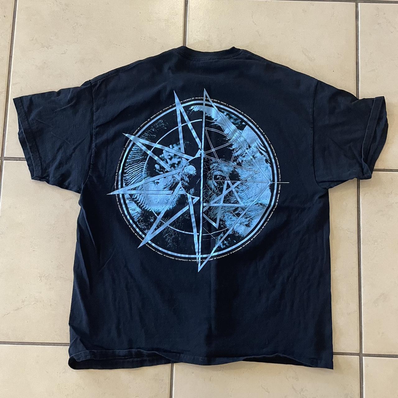 Black and blue slipknot band tee #deathmetal... - Depop