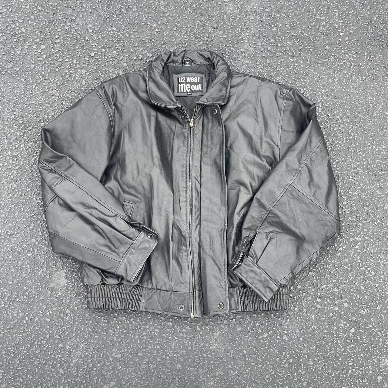 Vintage U2 Wear Me Out Leather Biker Jacket Size... - Depop