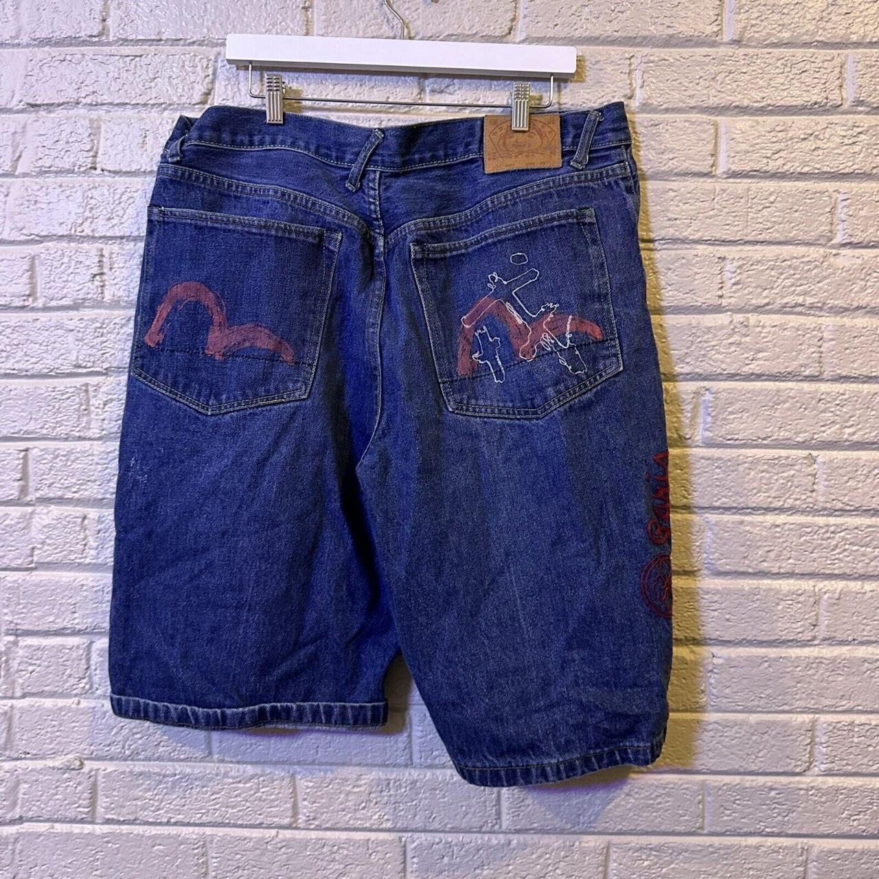 Vintage 90's Evisu Jeans Selvedge Jean Shorts Jorts... - Depop