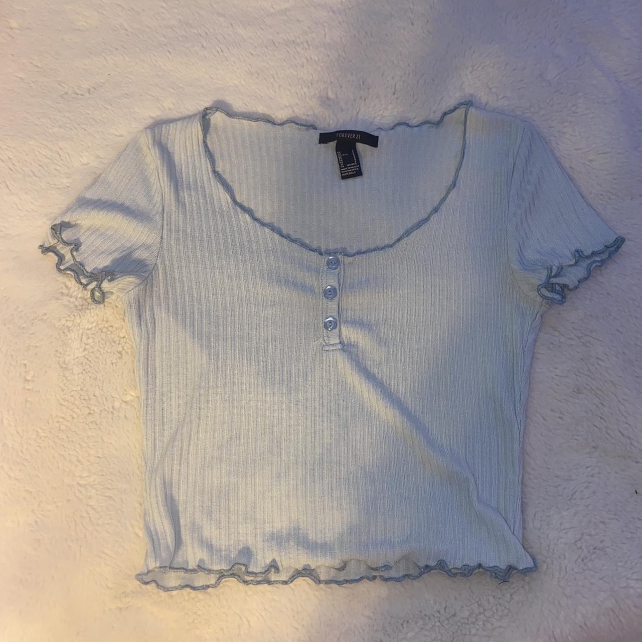 Forever 21 baby blue top Such a cute top! I love... - Depop