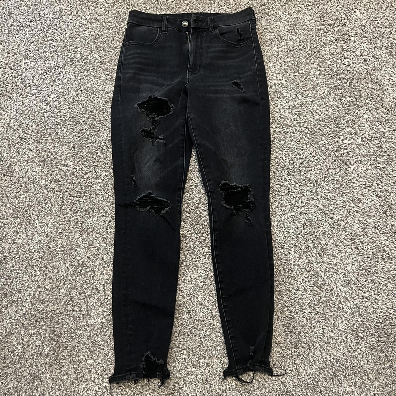 American Eagle black ripped jeans Depop
