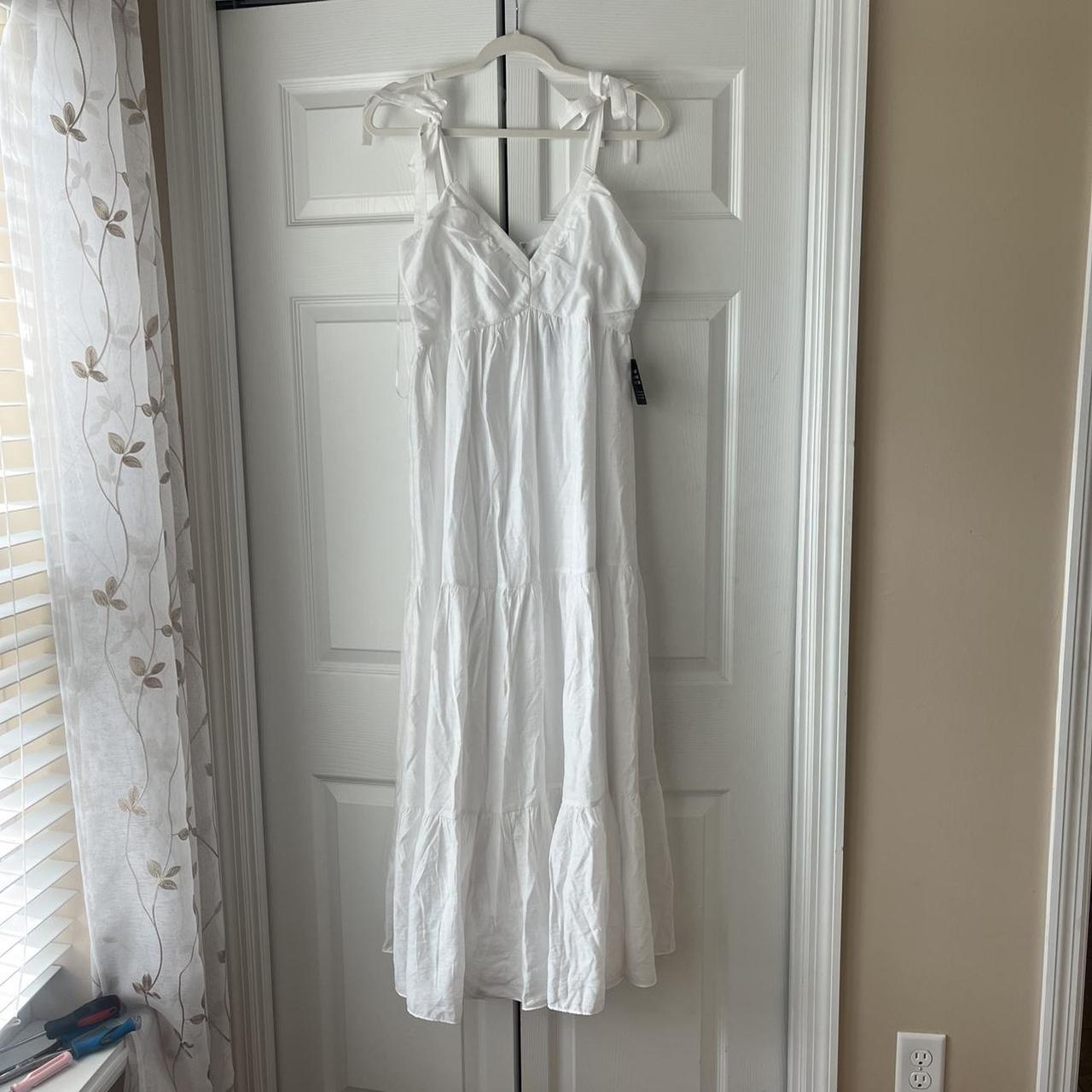 white linen express dress new with tags this dress... - Depop