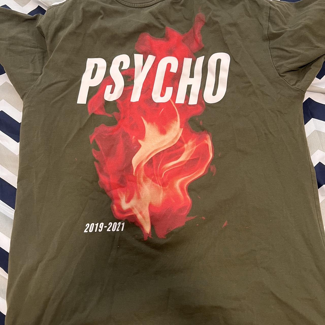 Dave khaki Psycho drama T-shirt , Size large. - Depop