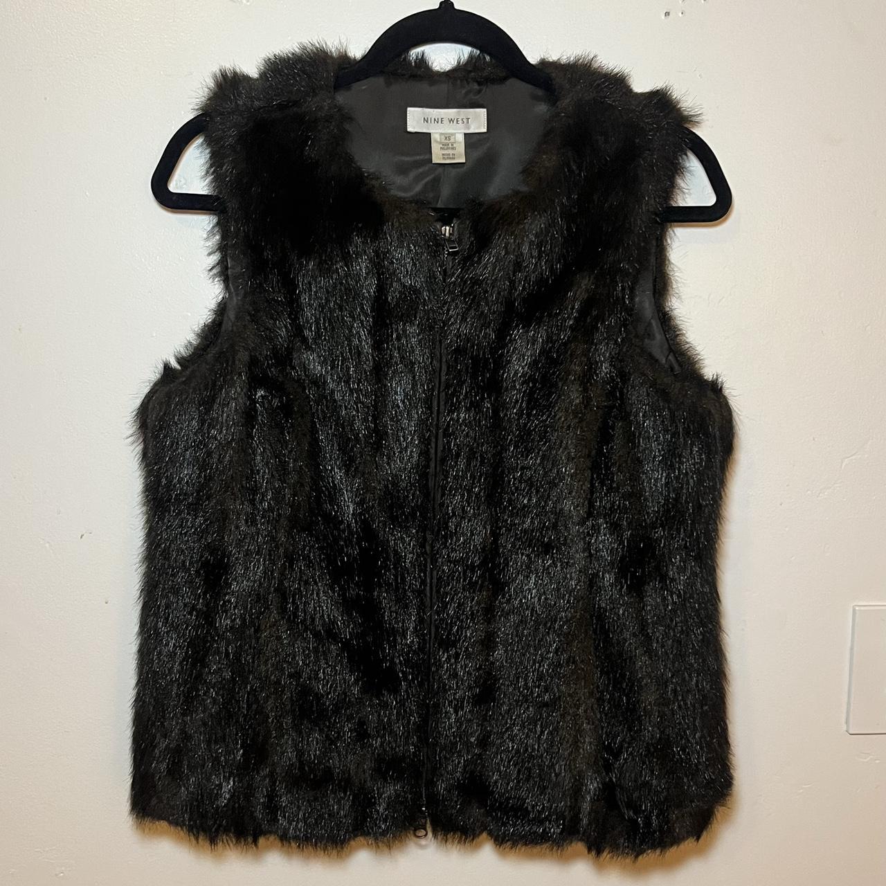Nine West Fur Vest Extra Small Vintage - Depop