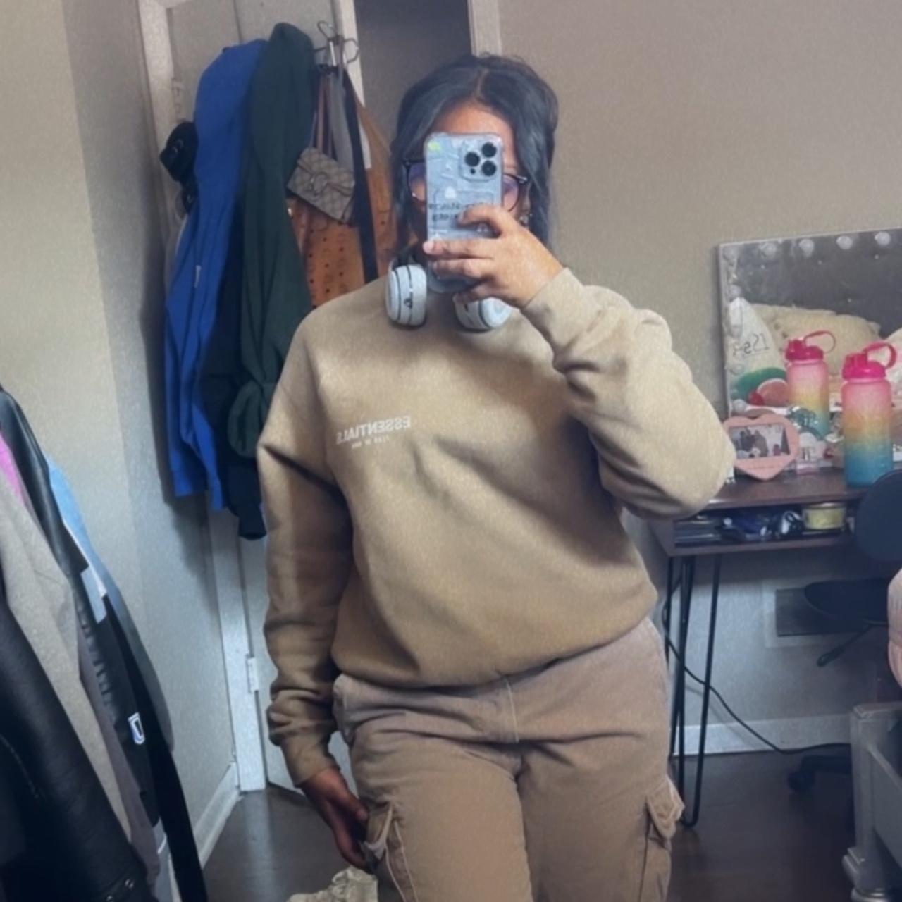 Tan Essentials Fear of God sweatsuit set. fits like... - Depop